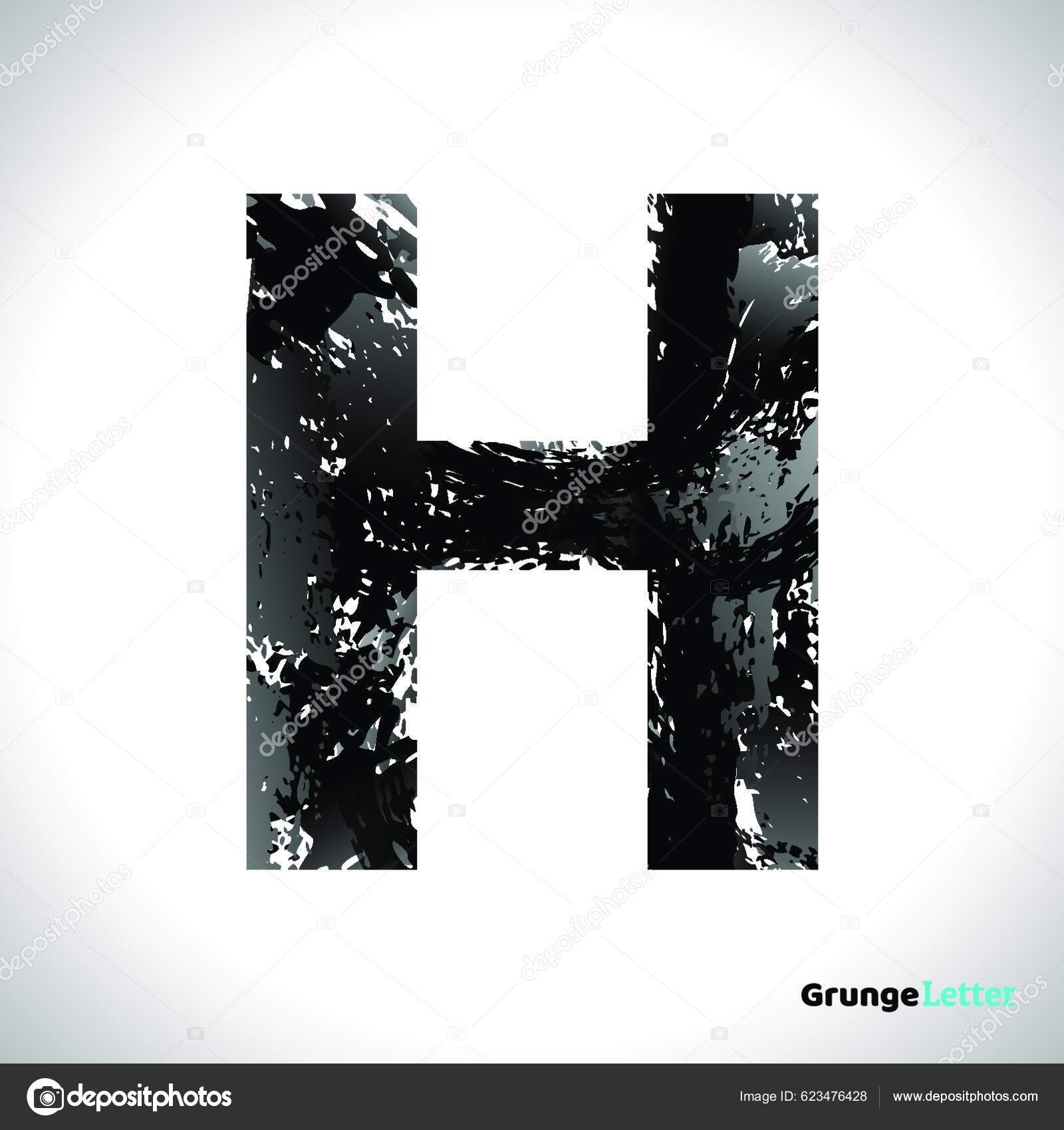 Grunge Vector Letter Black Font Sketch Style Symbol Stock Vector by ...