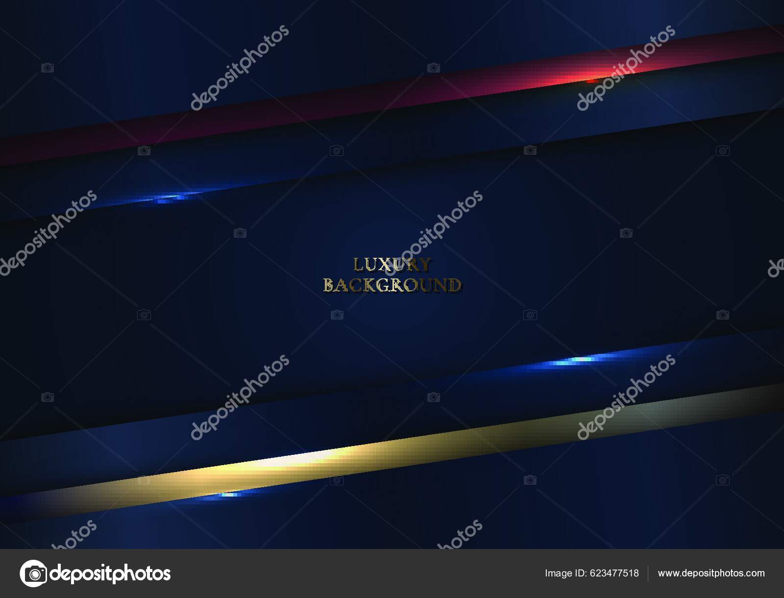 Modern Luxury Template Design Shiny Blue Red Diagonal Stripes Golden ...