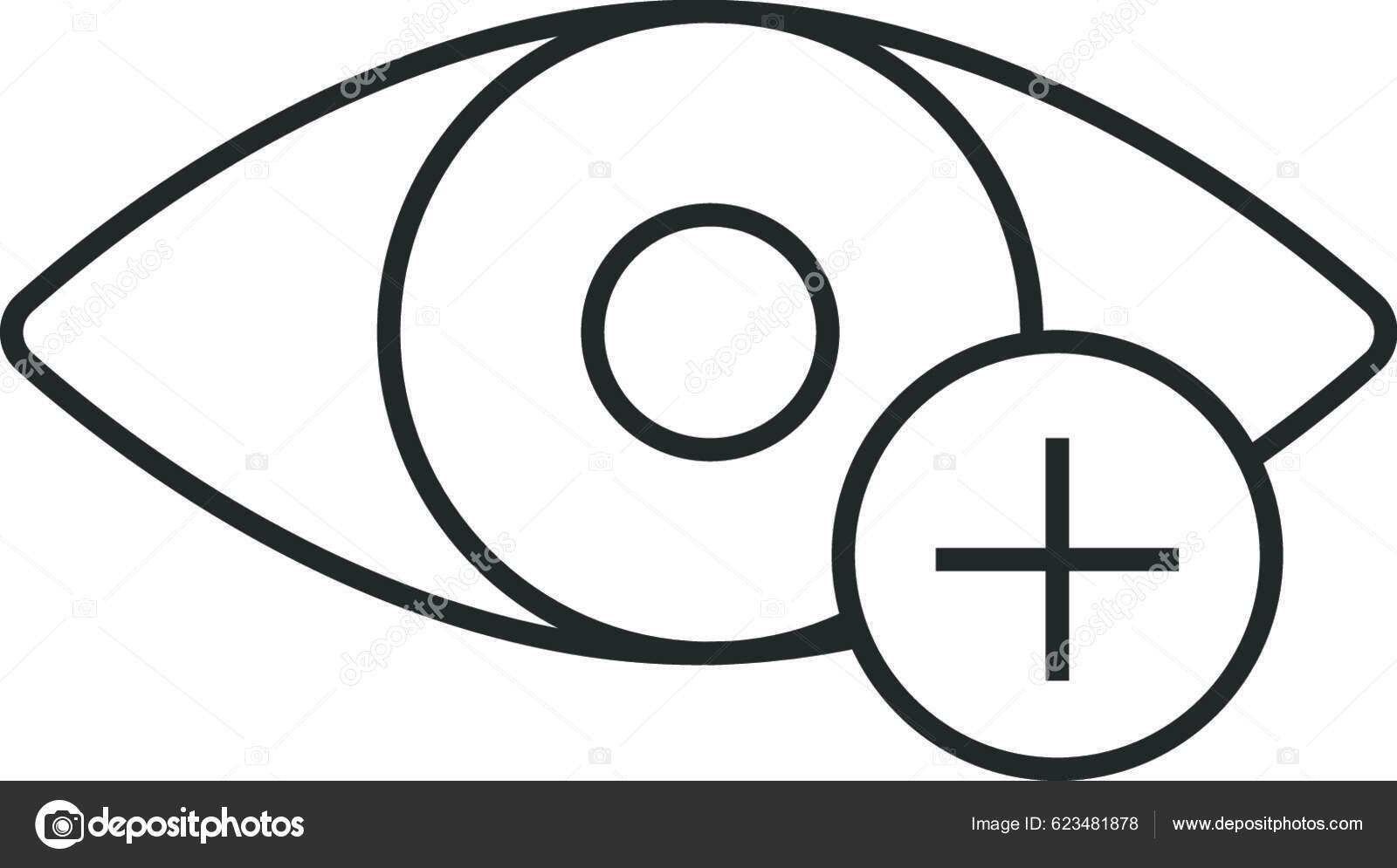 Ojo Humano Con Signo Más Icono Lineal Vector de stock por ©YAY_Images ...