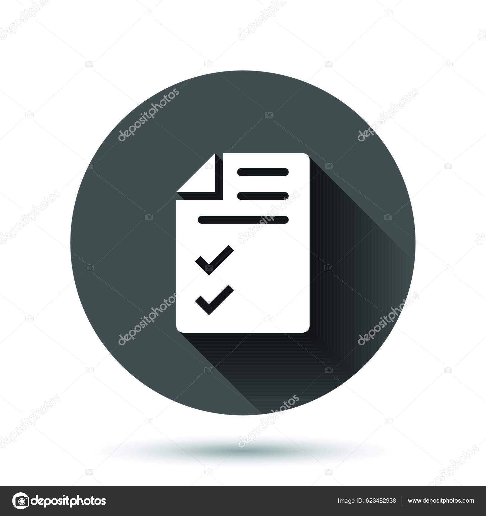 Icono Lista Verificación Documentos Estilo Plano Reportar Ilustración ...