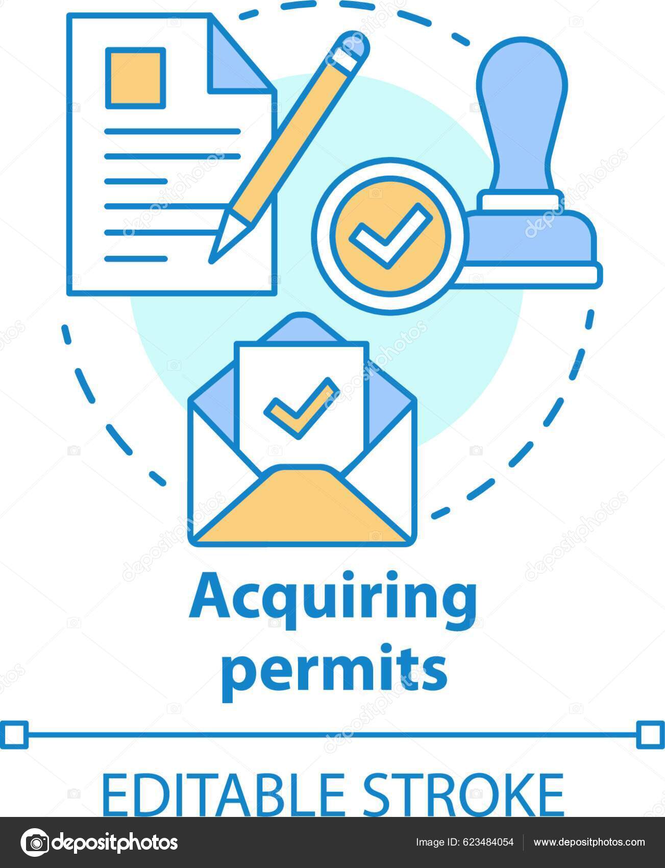 Acquiring Permits Concept Icon Obtaining License Idea Thin Line ...