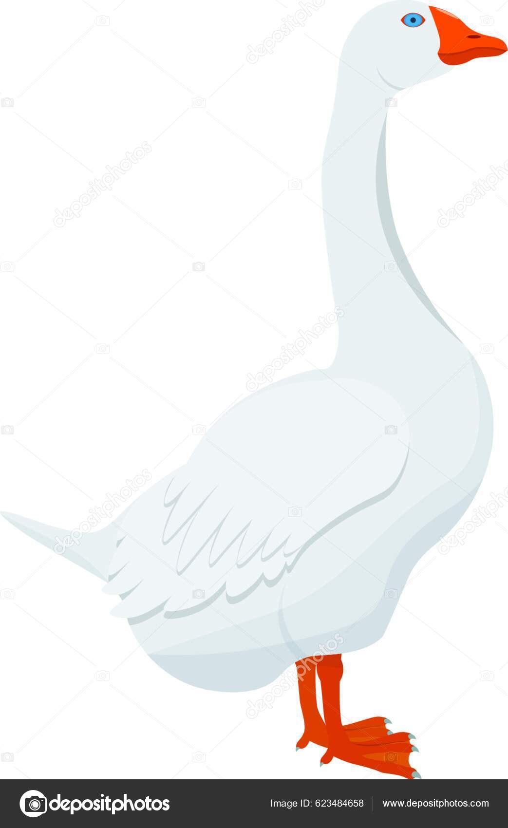 Ilustración Del Vector Ganso Aislado Sobre Fondo Blanco Vector de stock ...