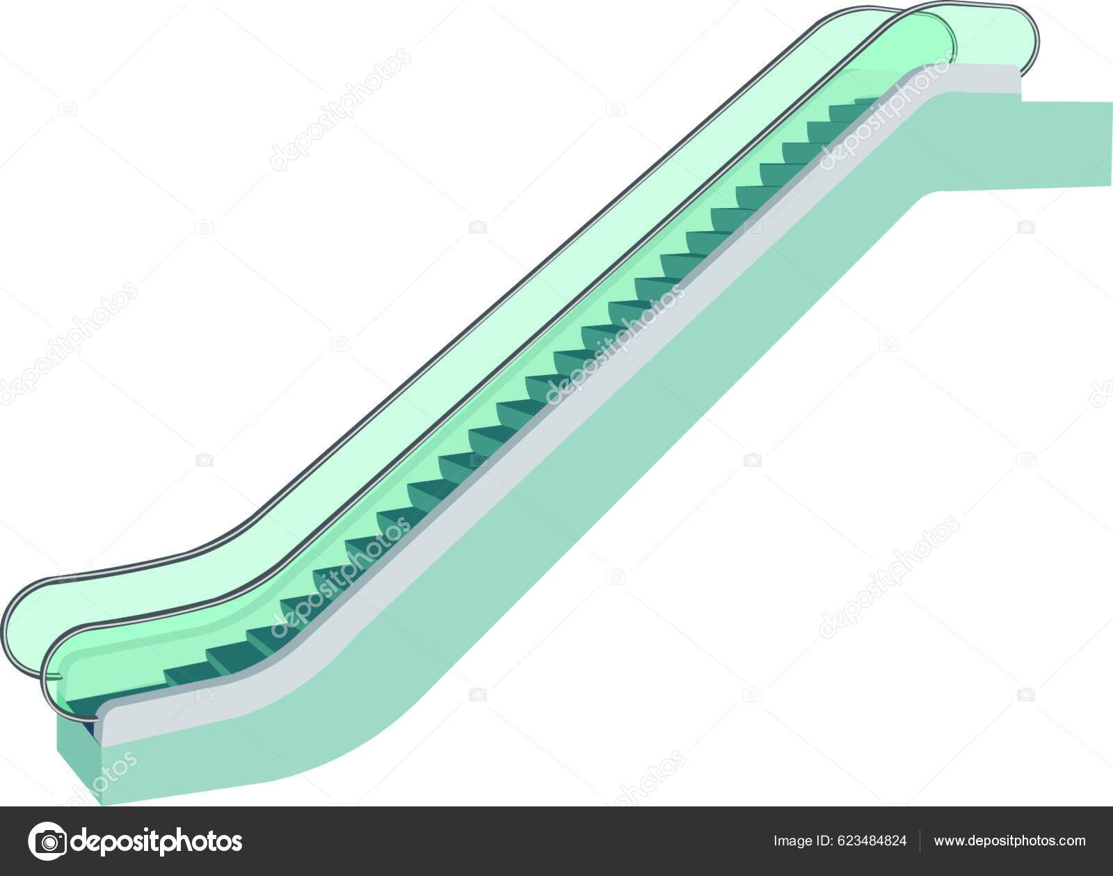 Escalator Vector Illustration Isolated White Background Stock Vector by ...