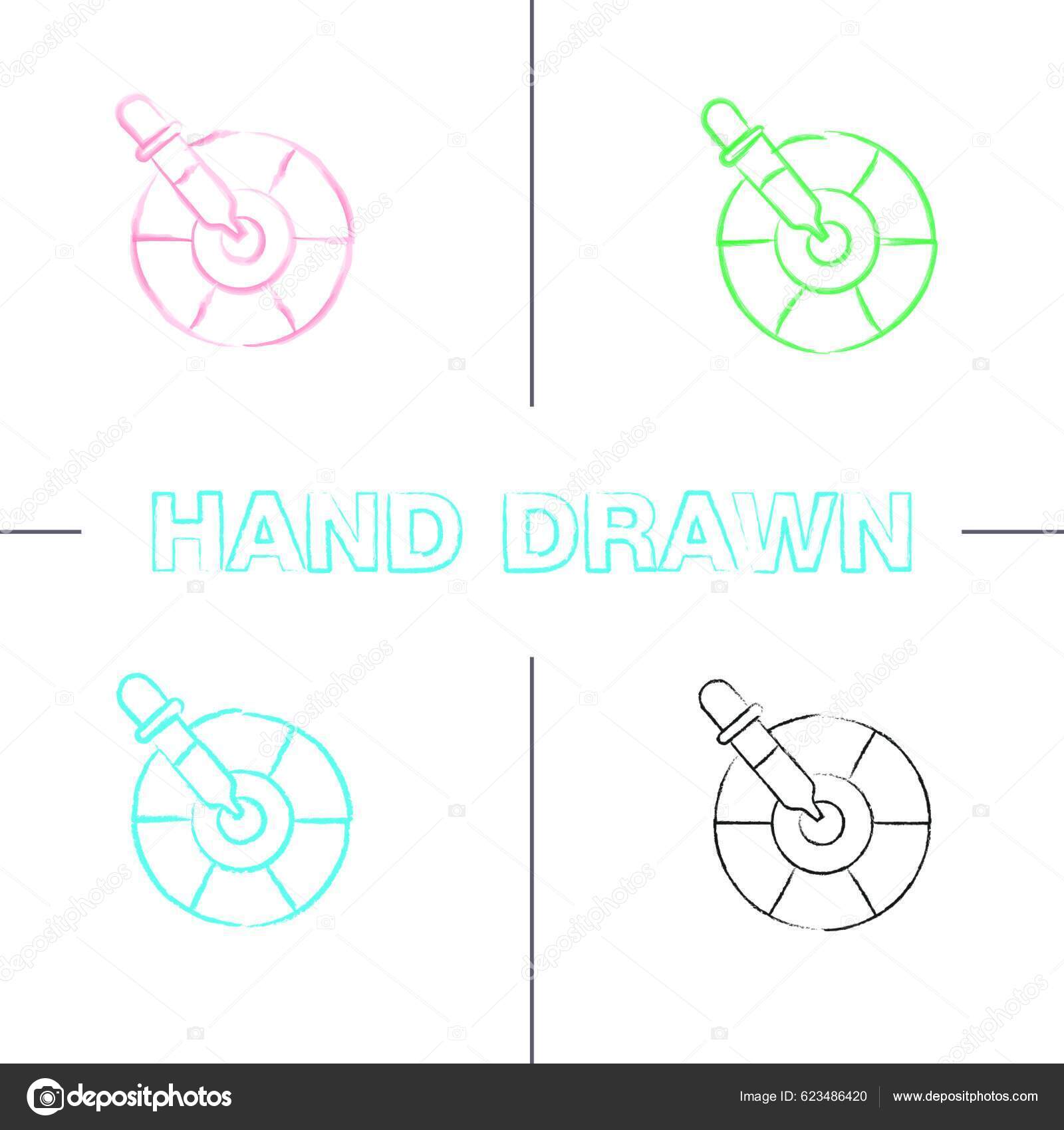 Color Picker Tool Hand Drawn Icons Set Stock Vector by ©YAY_Images ...