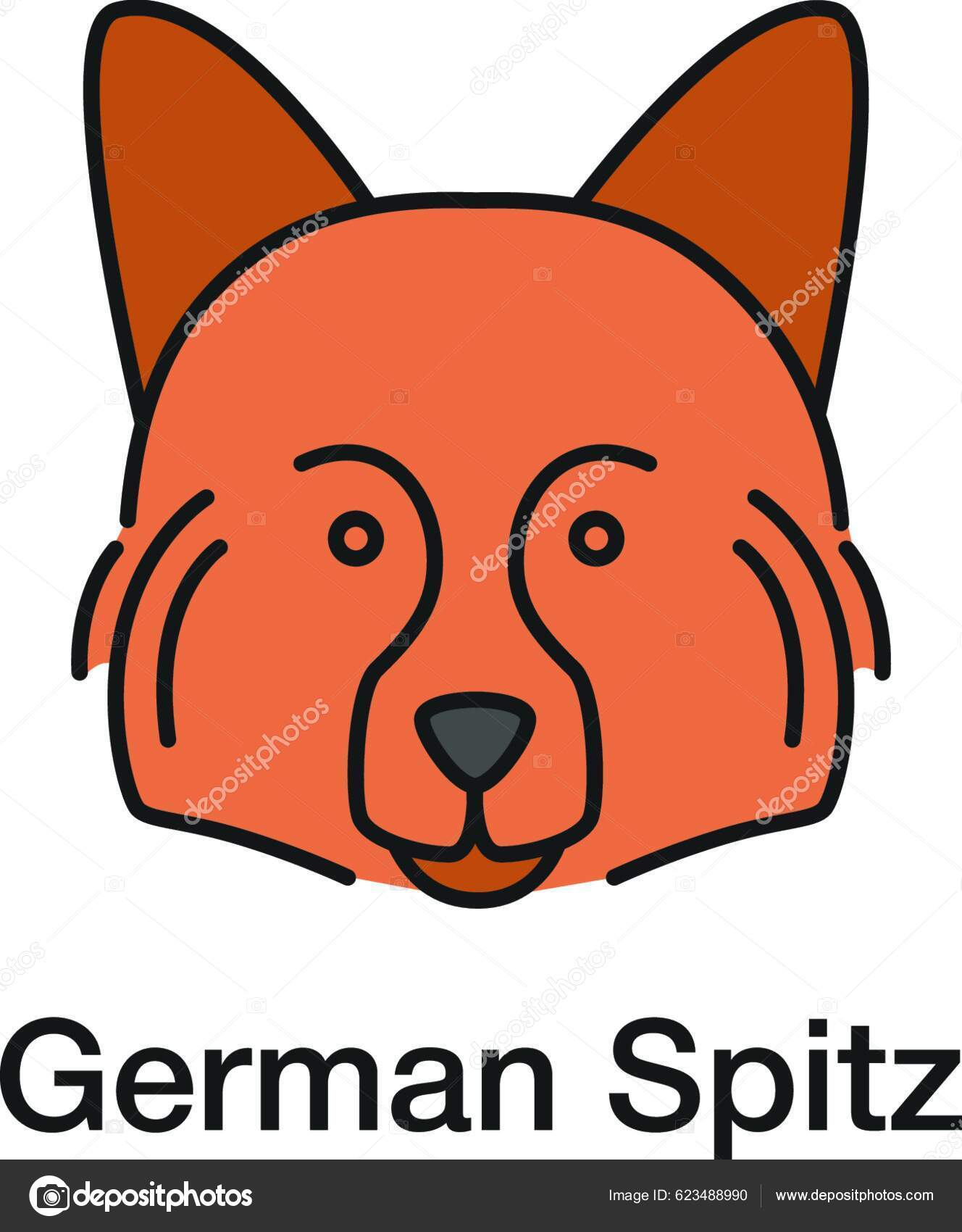 German Spitz Color Icon Stock Vector by ©YAY_Images 623488990