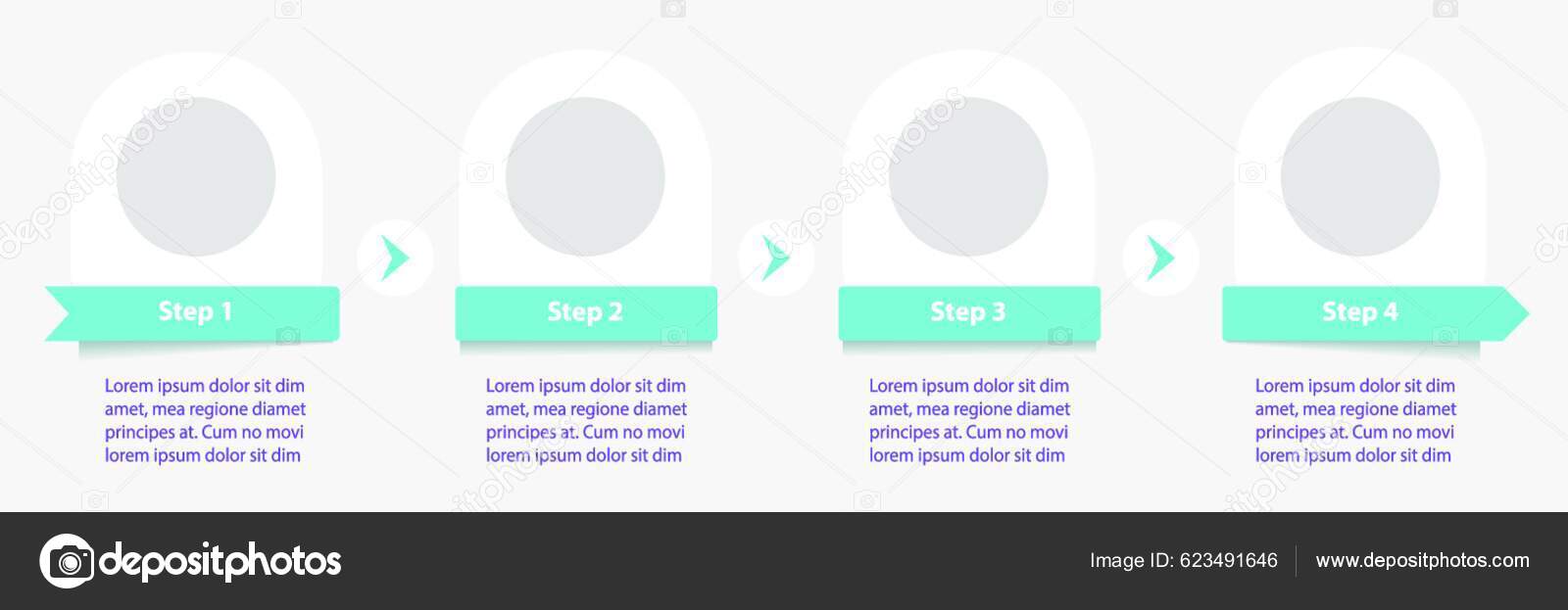 Simple Modern Flowchart Headers Vector Infographic Template Stock ...