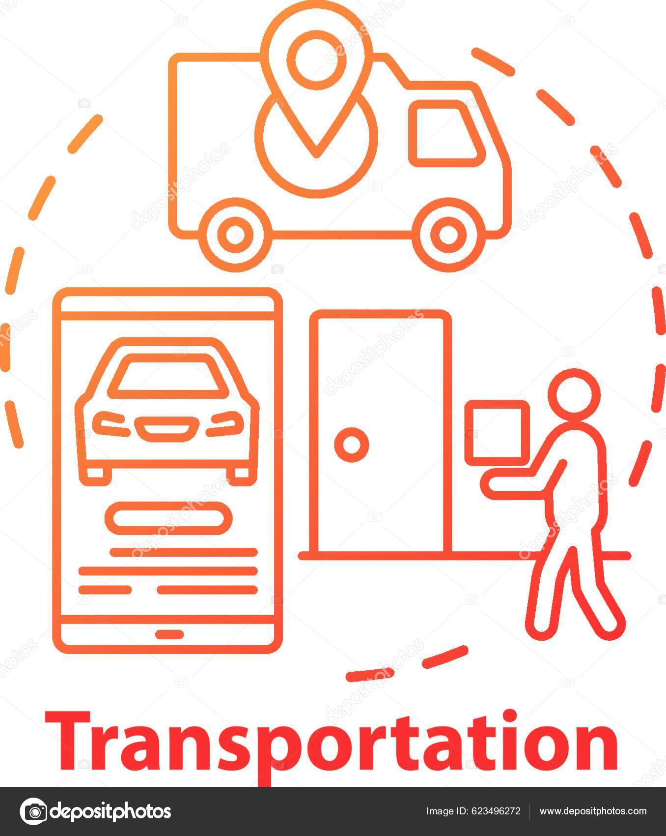 Transportation Industry Concept Icon Express Home Delivery Business ...
