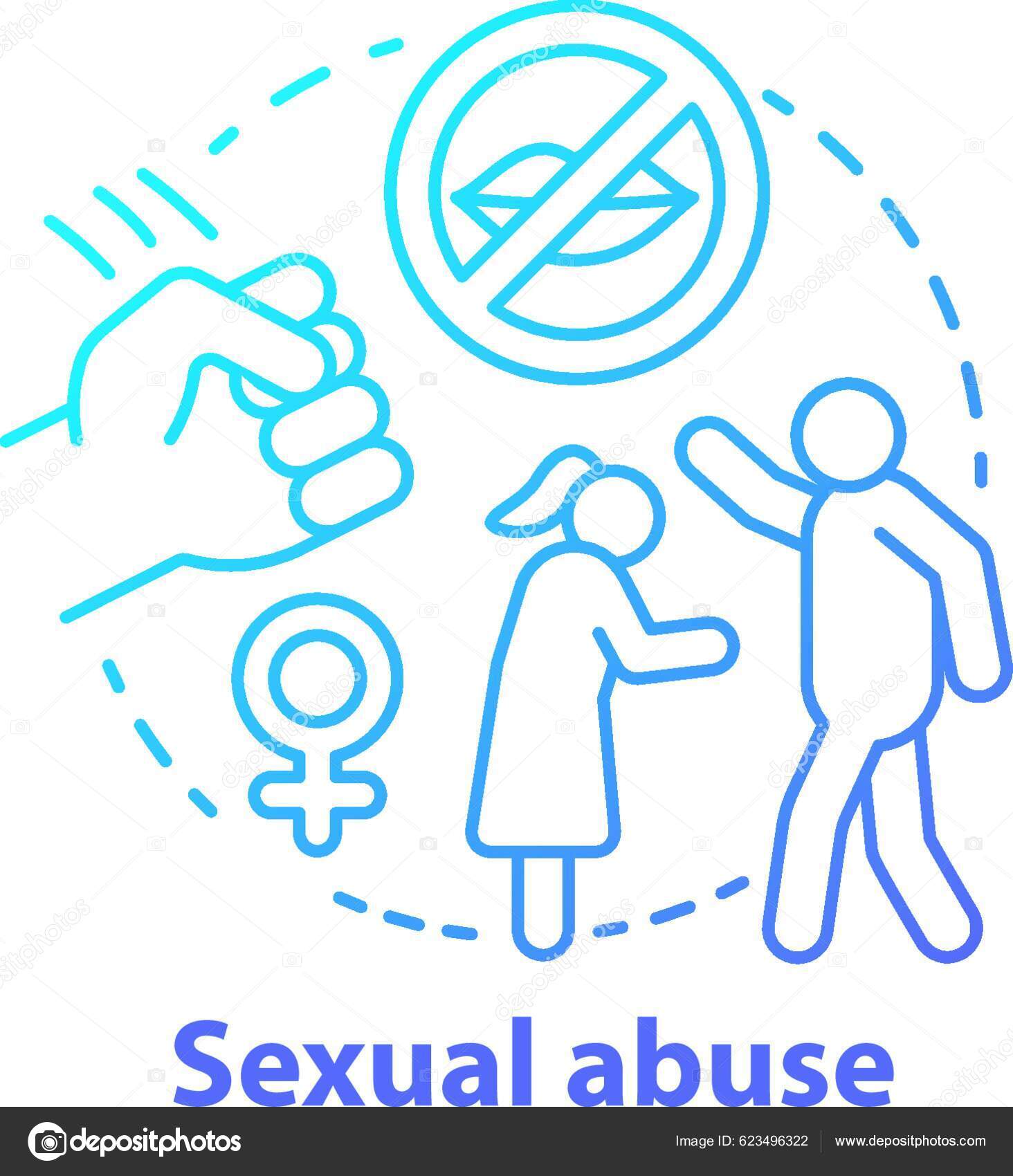 Icono Del Concepto Abuso Sexual Violencia Doméstica Acoso Contra Las ...
