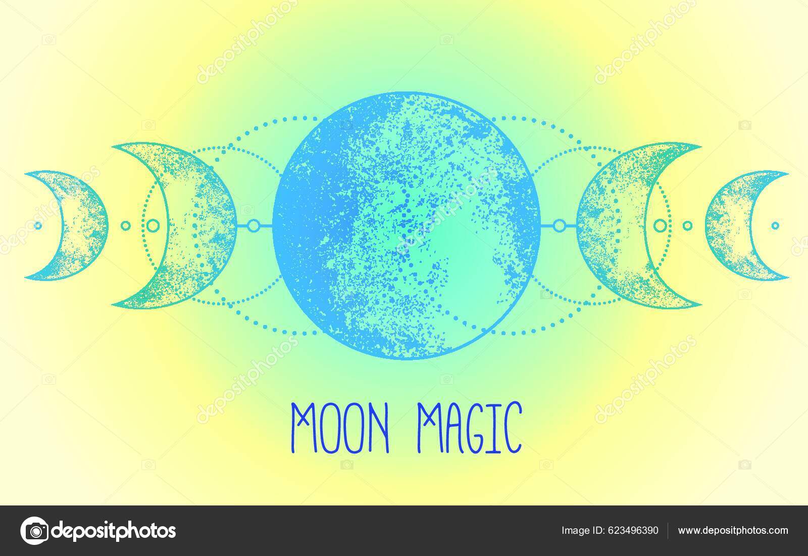Triple Moon Pagan Wicca Moon Goddess Symbol Three Faced Goddess Stock ...