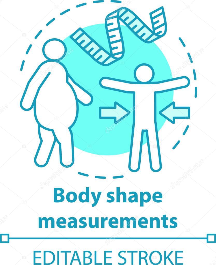 Icono de concepto de control de forma corporal. Lucha contra la ...