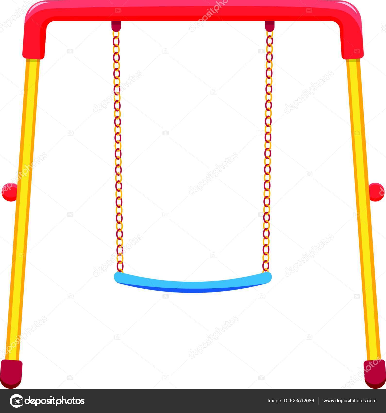Kids Swing Vector Illustration Isolated White Background Stock Vector ...