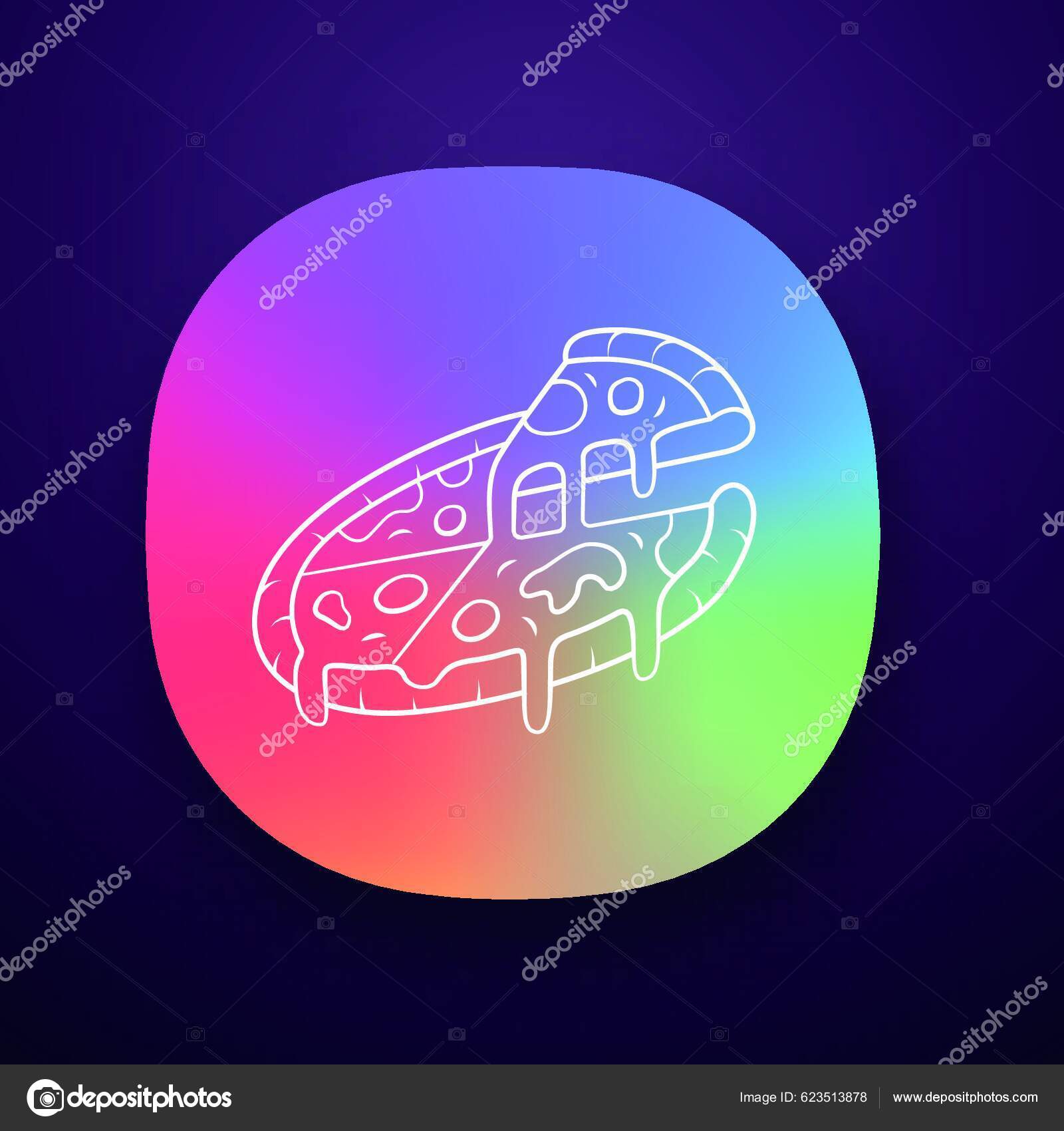 Sliced Pizza App Icon Pizzeria Pizza House Restaurant Cafe Menu Stock ...