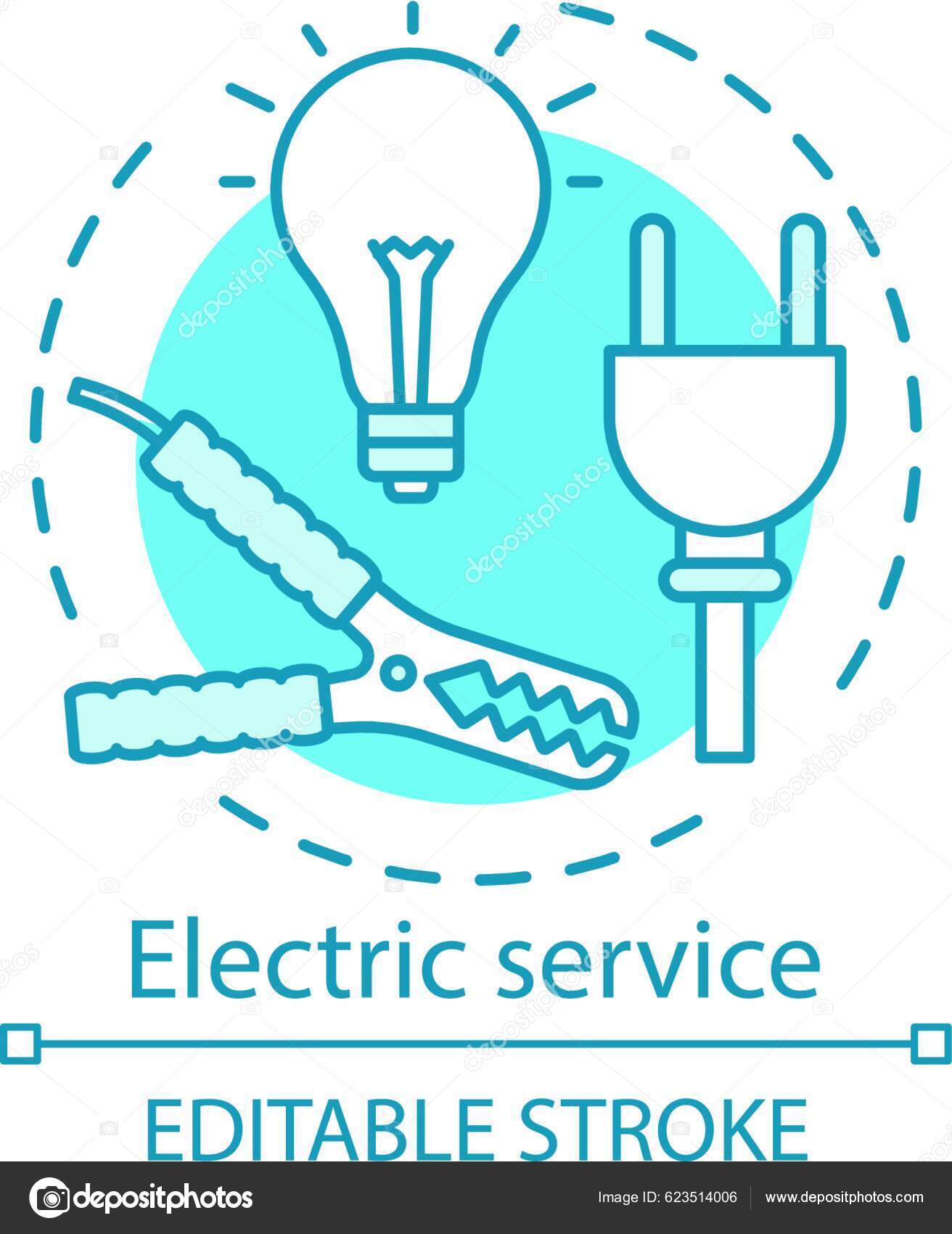Electric Service Concept Icon Home Service Idea Thin Line Illustration ...