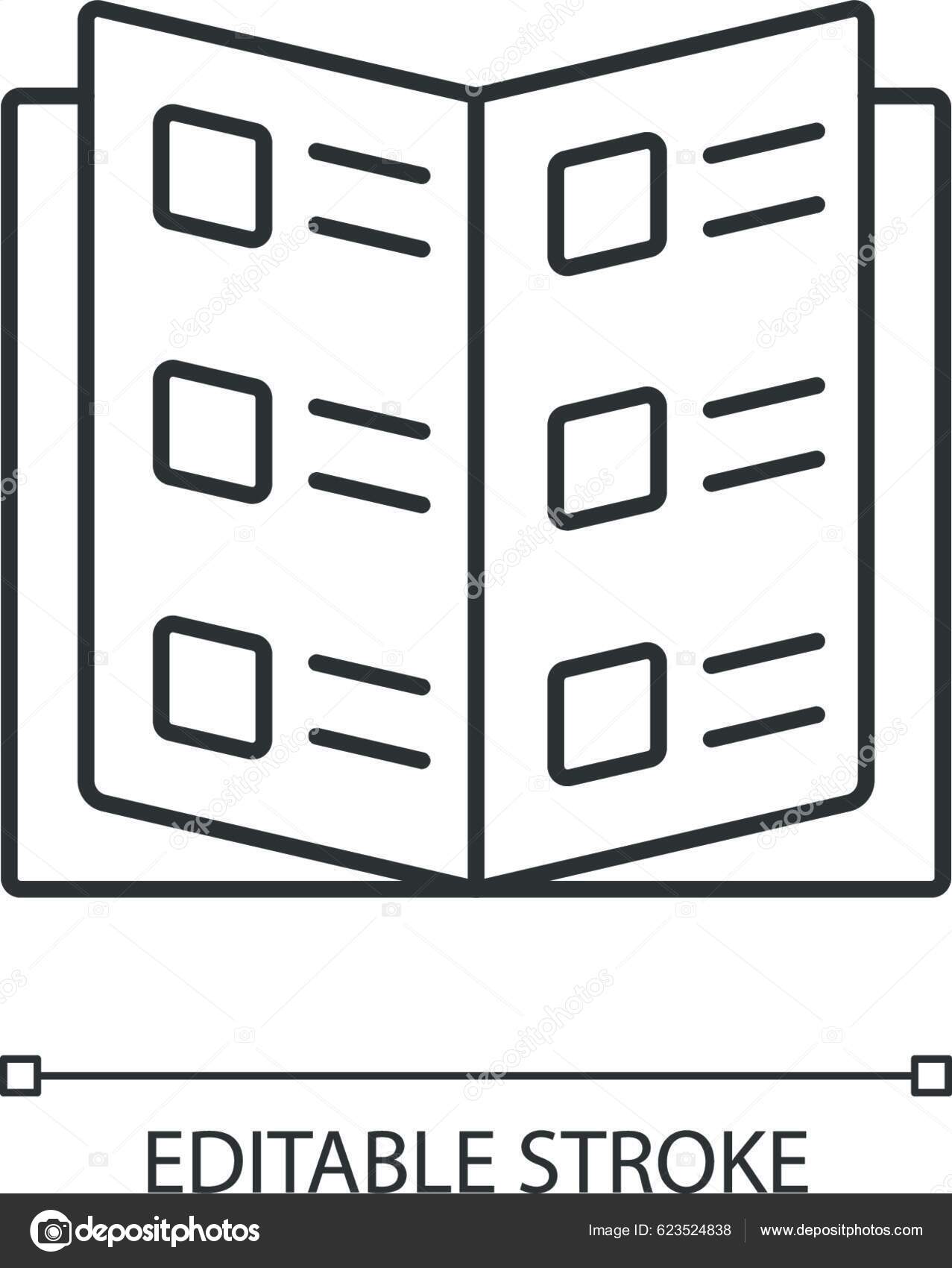 Business Catalog Reference Book Linear Icon Catalogue Restaurant Menu ...