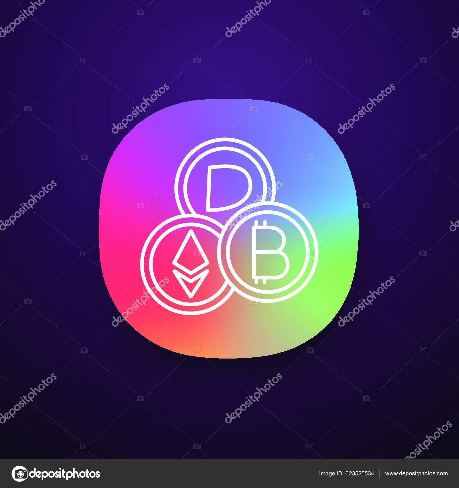 Cryptocurrency App Vector Icon Stock Vector by ©YAY_Images 623525534