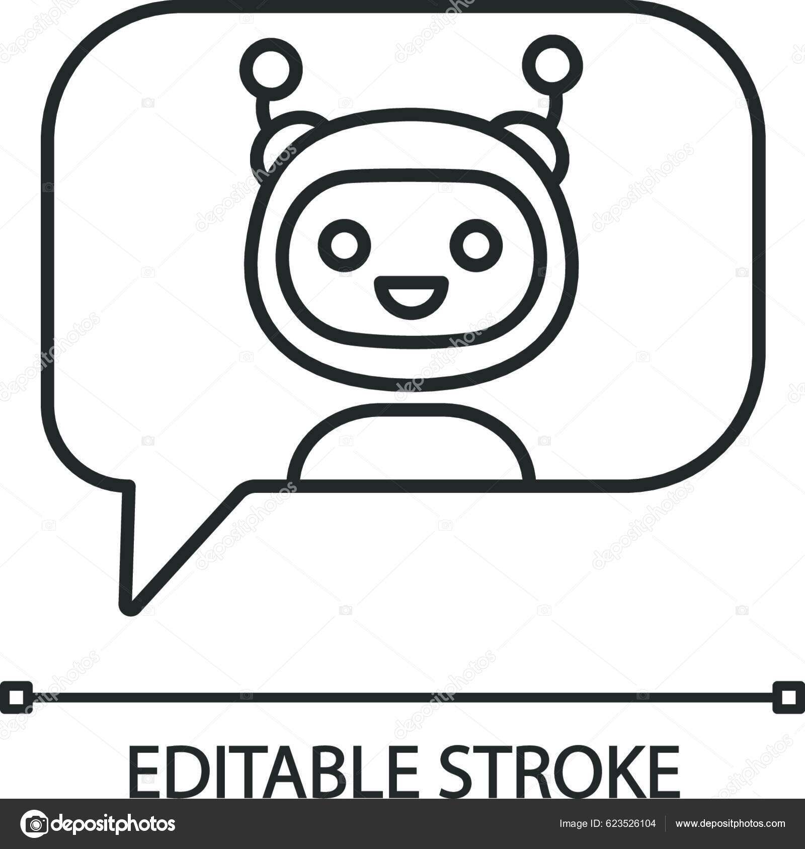 Chatbot Speech Bubble Linear Icon Stock Vector by ©YAY_Images 623526104