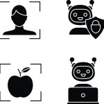Facial Recognition Secured Chatbot Object Detection App Chat Bot Icons Stock Vector by ©bsd ...