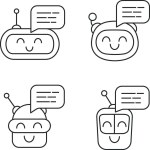 Facial Recognition Secured Chatbot Object Detection App Chat Bot Icons Stock Vector by ©bsd ...