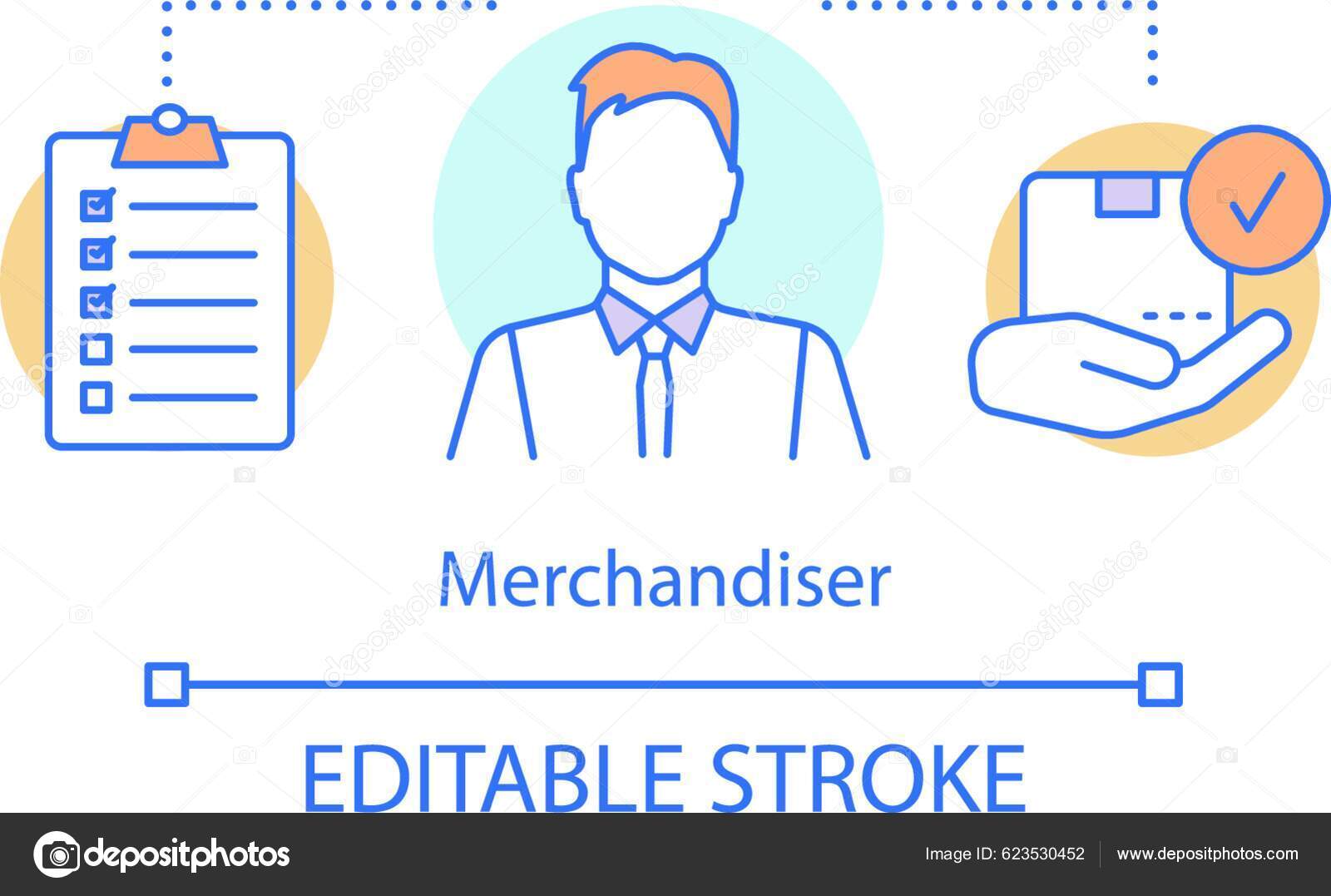 Merchandiser Concept Icon Store Worker Employee Idea Thin Line ...