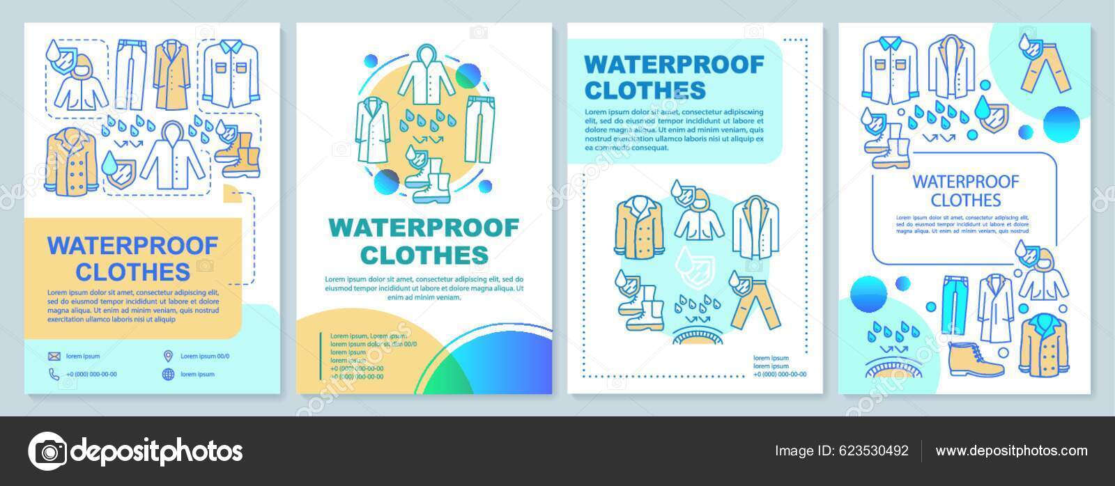 Waterproof Clothes Brochure Template Layout Flyer Booklet Leaflet Print ...