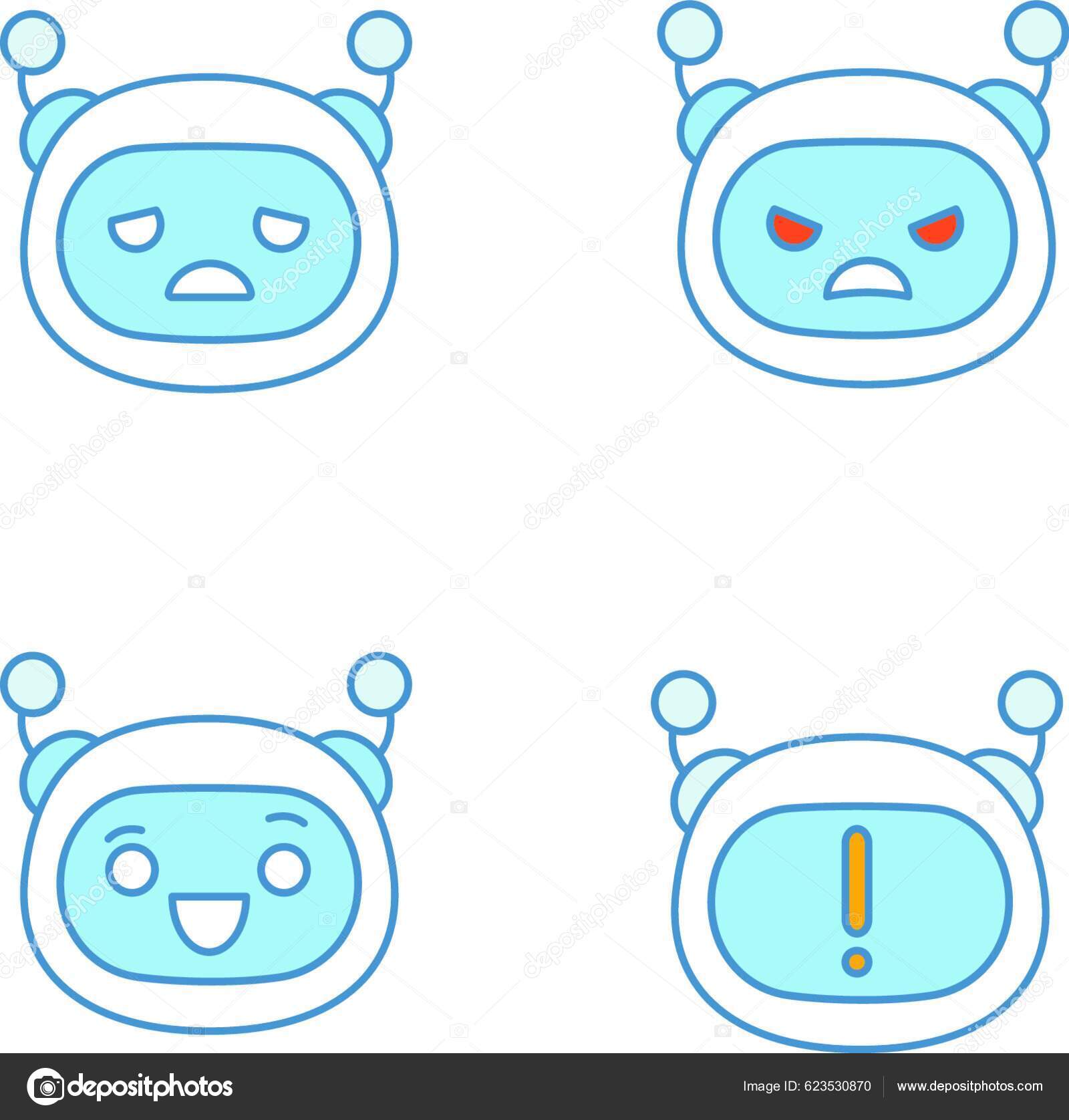Robot Emojis Color Icons Set Stock Vector by ©YAY_Images 623530870