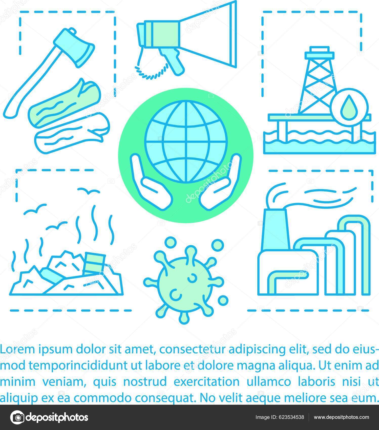 Environmental Issues Concept Linear Illustration Stock Vector by ©YAY ...