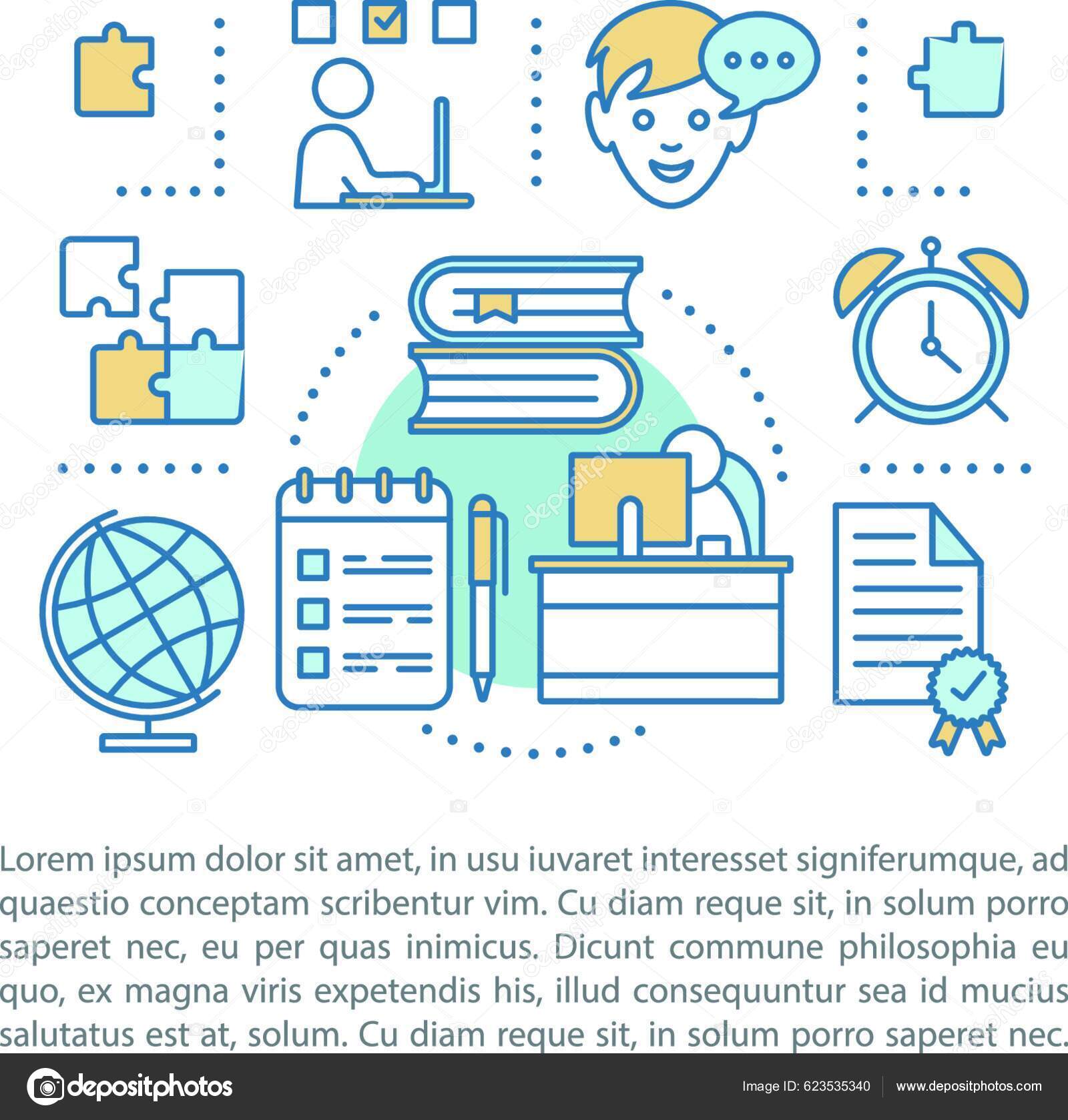 Learning Concept Linear Illustration Stock Vector by ©YAY_Images 623535340