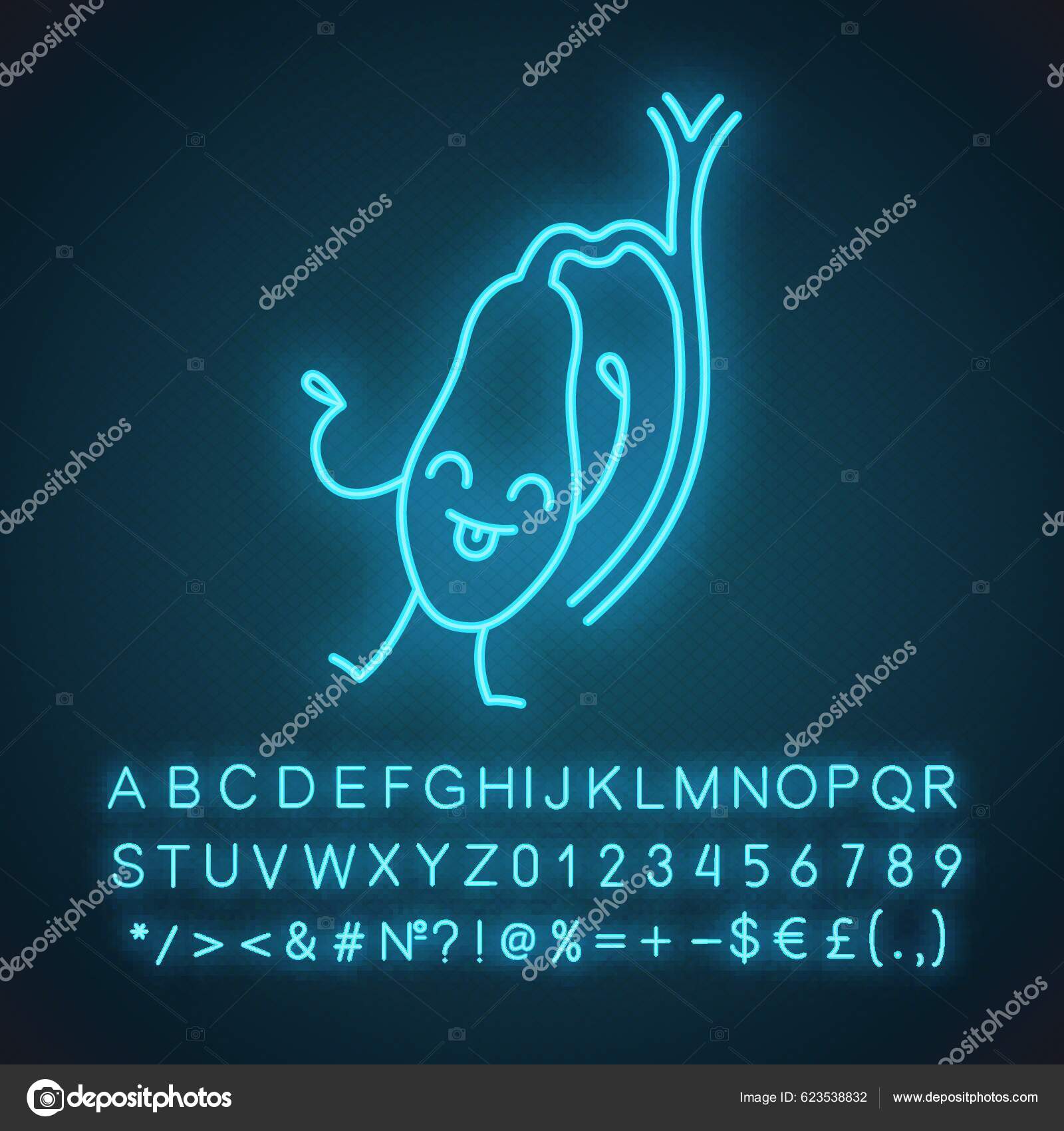 Feliz Vesícula Biliar Emoji Neón Icono Luz Vector de stock por ©YAY ...