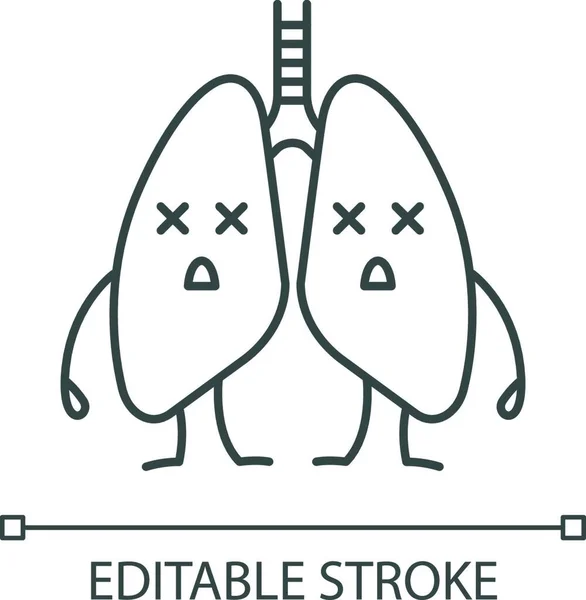 Sad Human Lungs Linear Icon Stock Vector by ©YAY_Images 623536306