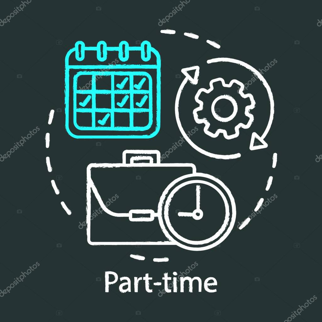 Part-time chalk icon. Work in shifts. Temporary, short-term employment ...