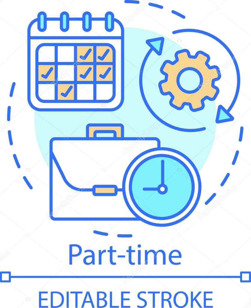 Icono de concepto a tiempo parcial. Idea de empleo temporal y a corto ...