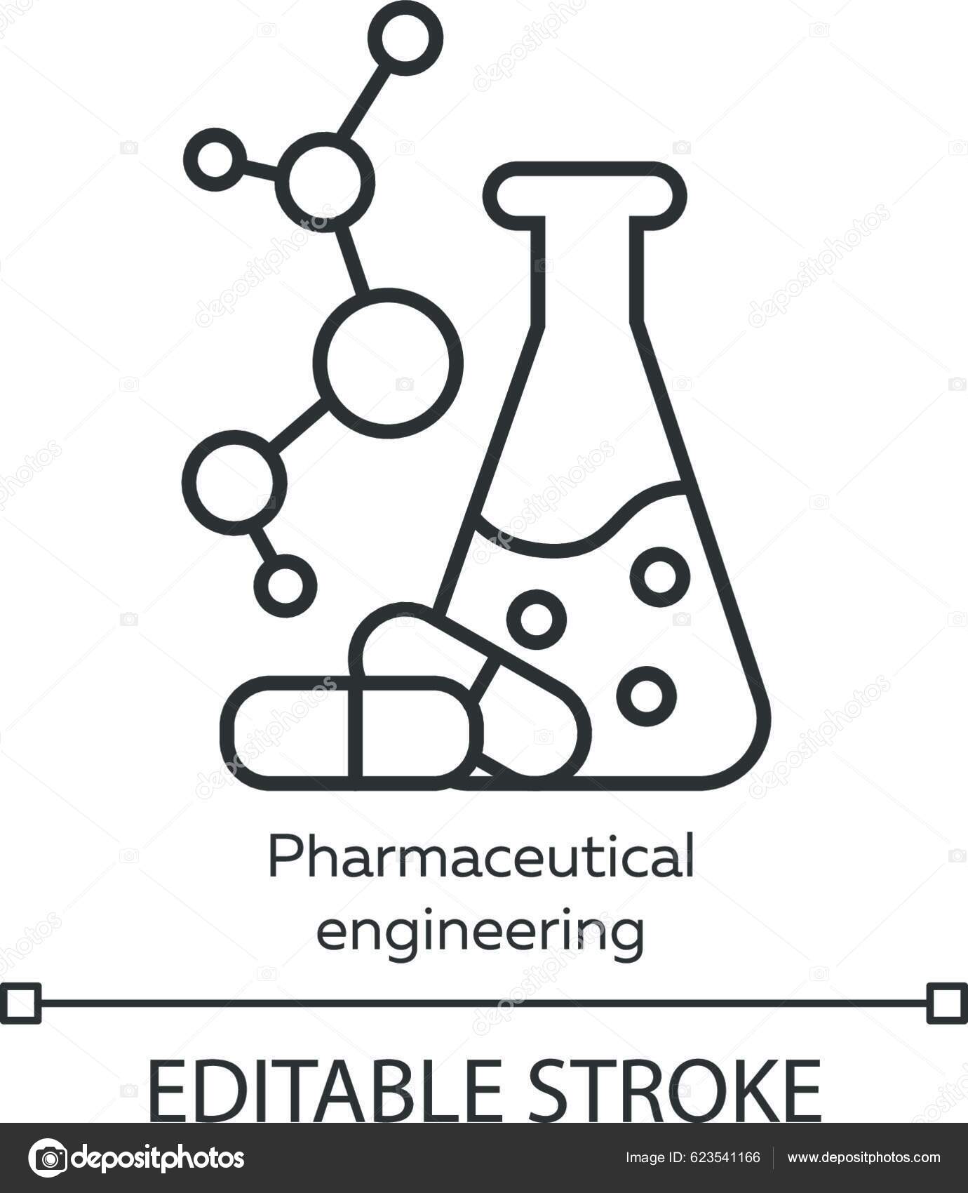 Pharmaceutical Engineering Linear Icon Chemical Engineering Flask ...