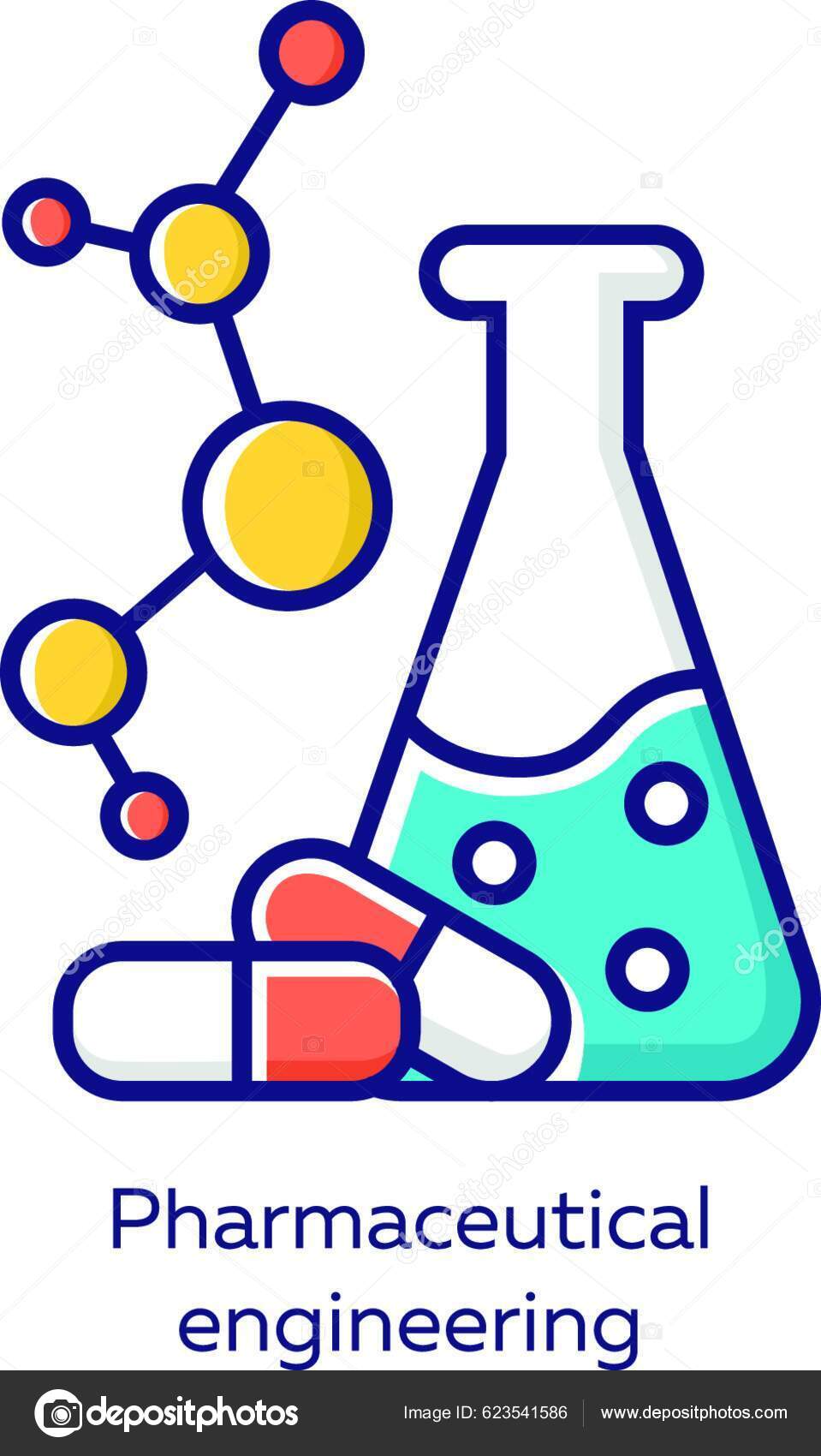 Pharmaceutical Engineering Color Blue Icon Drug Formulating Chemical ...