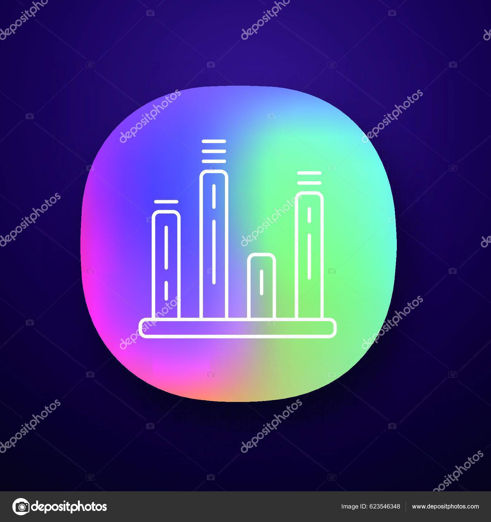 Bar Graph App Icon Diagram Line Graph Statistics Data Visualization Stock Vector by ©YAY_Images ...