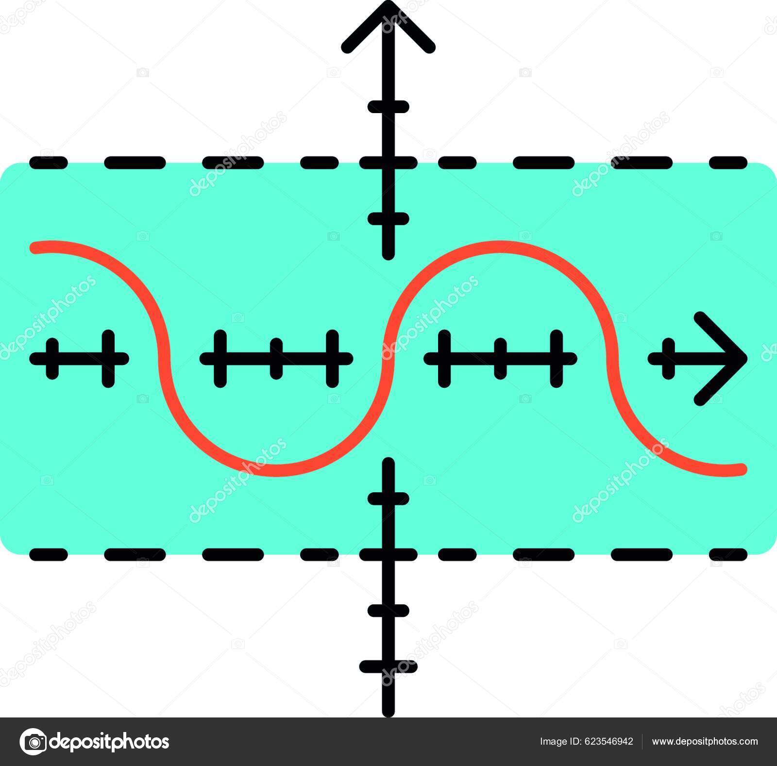 Icono Color Gráfico Función Función Duplicada Sinusoide Curva Senoidal ...