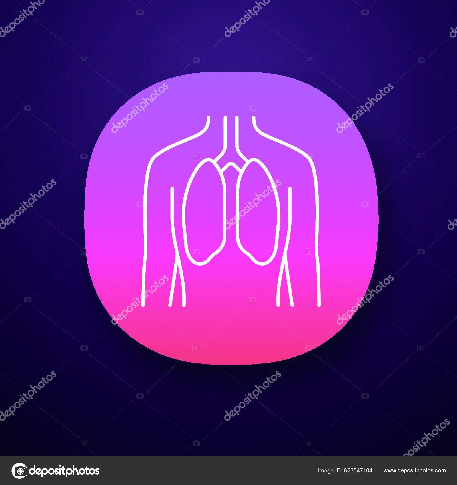 Healthy Lungs App Icon Human Organ Good Health Functioning Pulmonary ...
