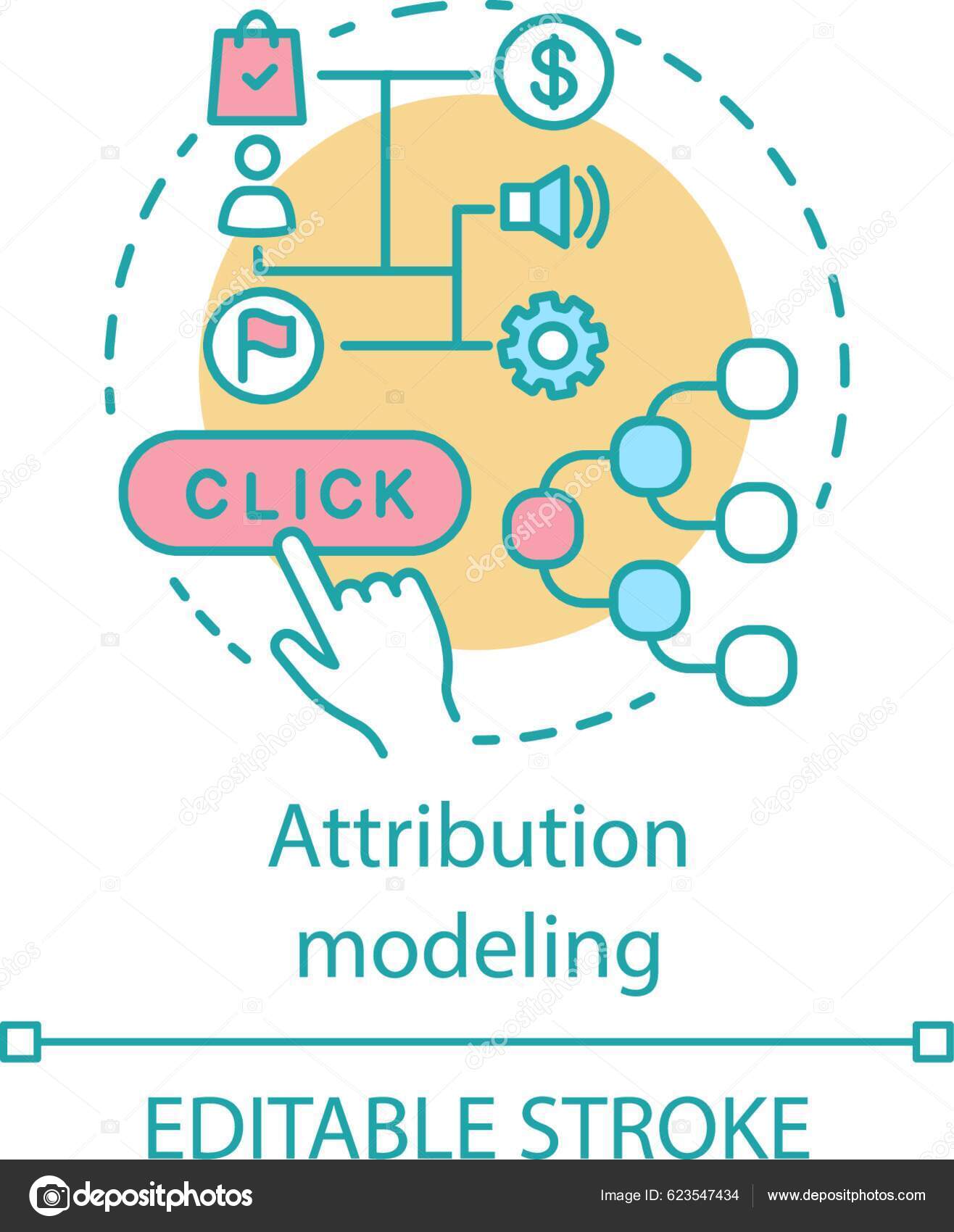 Attribution Modeling Concept Icon Digital Marketing Benefit Idea Thin ...