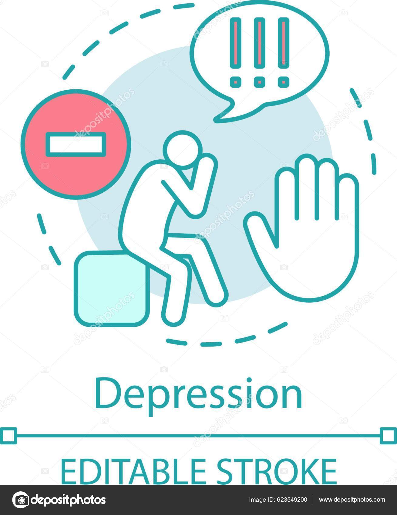 Depression Concept Icon White Background Stock Vector by ©YAY_Images ...