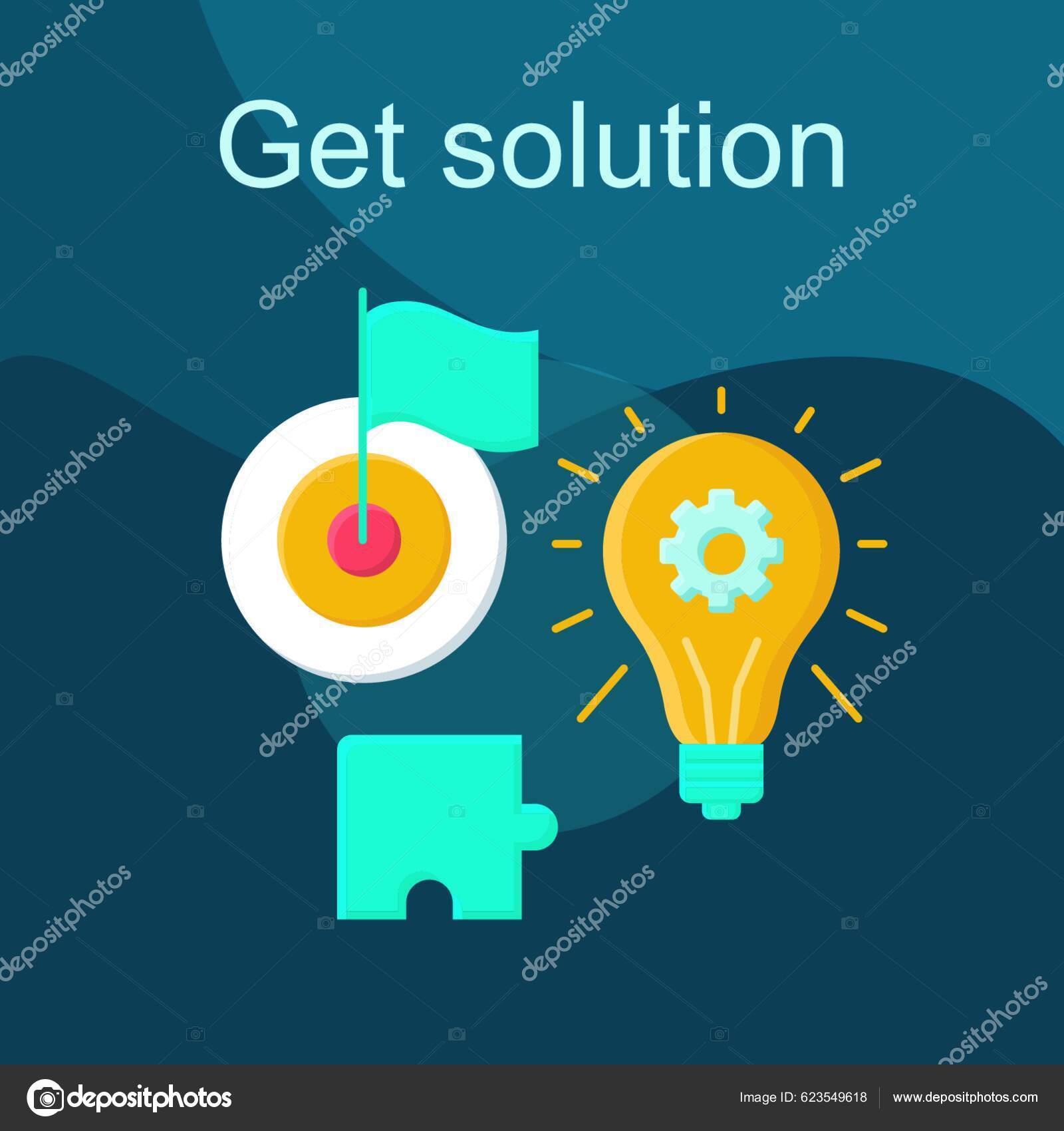 Get Solution Flat Concept Vector Icon Stock Vector by ©YAY_Images 623549618