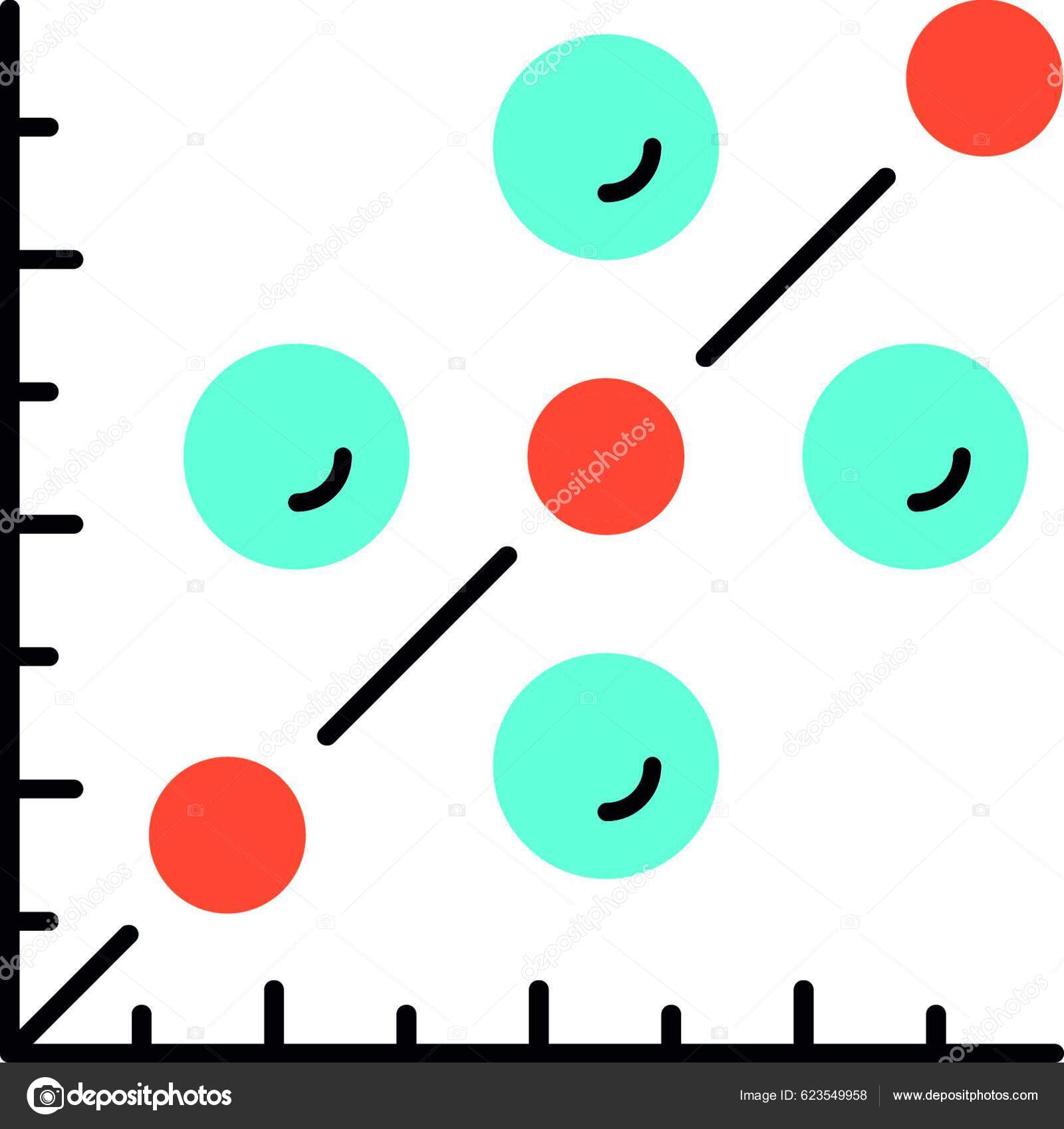 Scatter Plot Color Icon Scattergram Mathematical Diagram Symbolic Representation Information ...