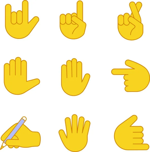 Hand Gesture Emojis Color Icons Set Stock Vector by ©YAY_Images 623546604 Hand Gesture Emojis Color Icons Set Stock Vector by ©YAY_Images 623546604