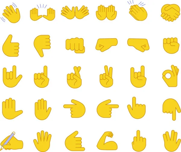 Hand Gesture Emojis Color Icons Set Stock Vector by ©YAY_Images 623546604 Hand Gesture Emojis Color Icons Set Stock Vector by ©YAY_Images 623546604