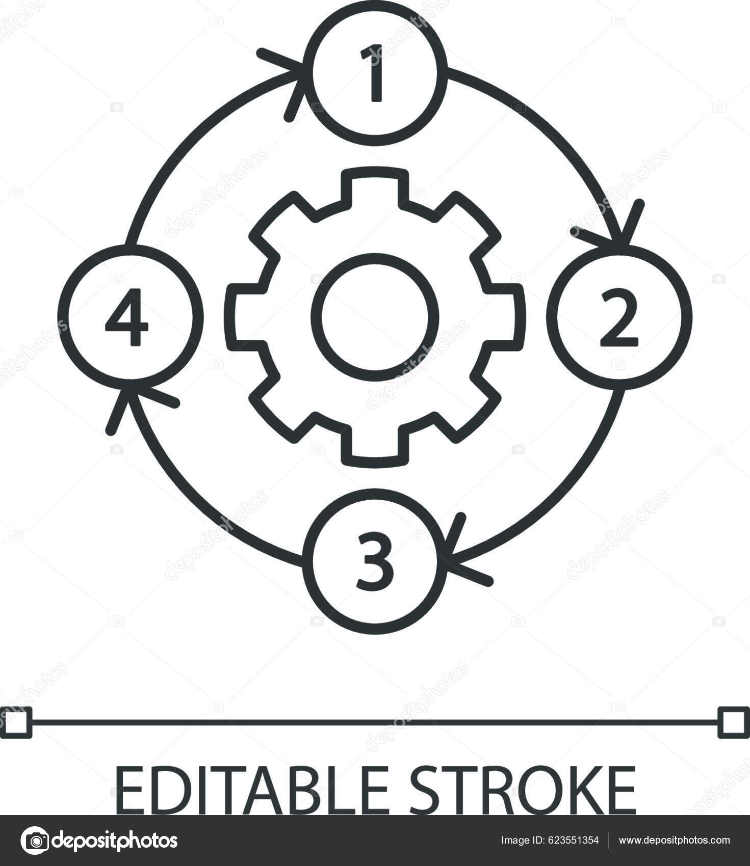 Prozessdiagramm Lineares Symbol Pfd Flowsheet Kontinuierliche ...