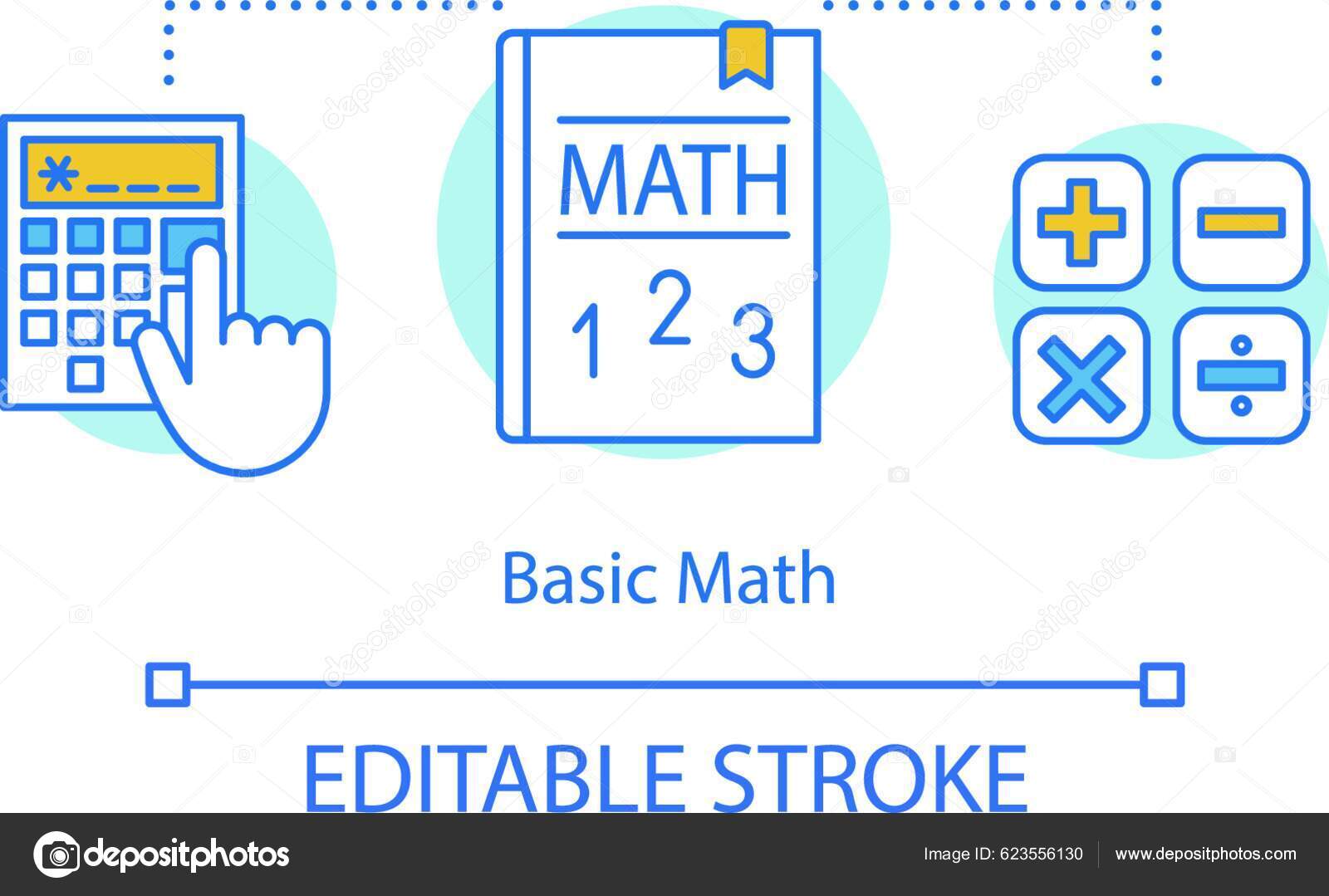 Basic Maths Concept Icon Solving Math Equation Using Calculator Idea ...