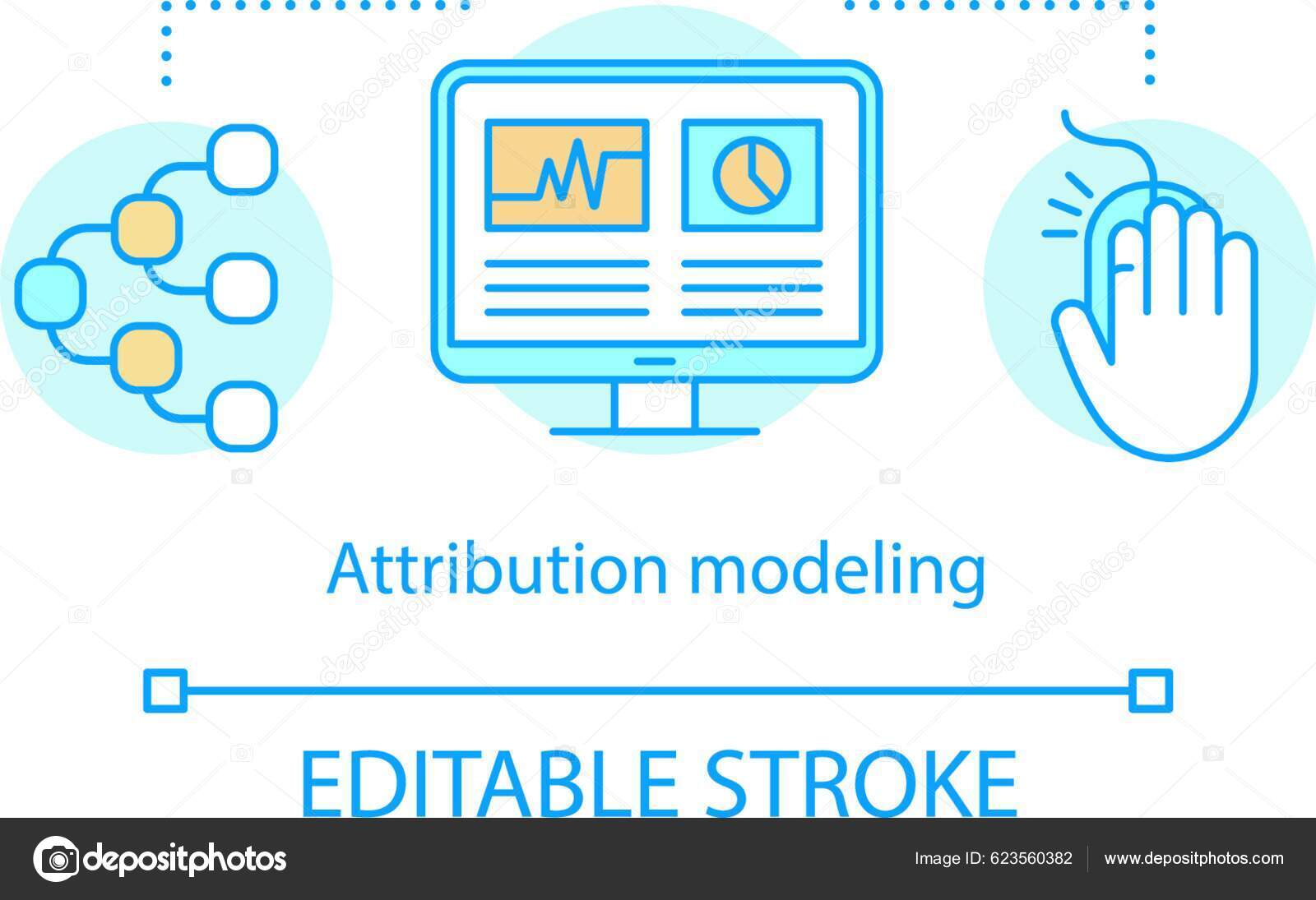 Attribution Modeling Concept Icon Digital Marketing Benefit Idea Thin ...