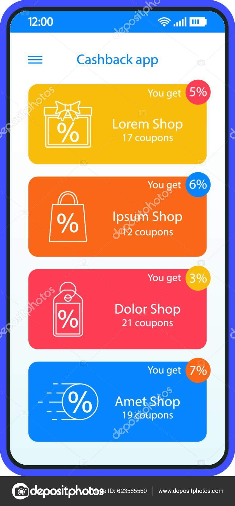 Cashback App Smartphone Interface Template Stock Vector Image by ©YAY ... Cashback App Smartphone Interface Template Stock Vector Image by ©YAY ...