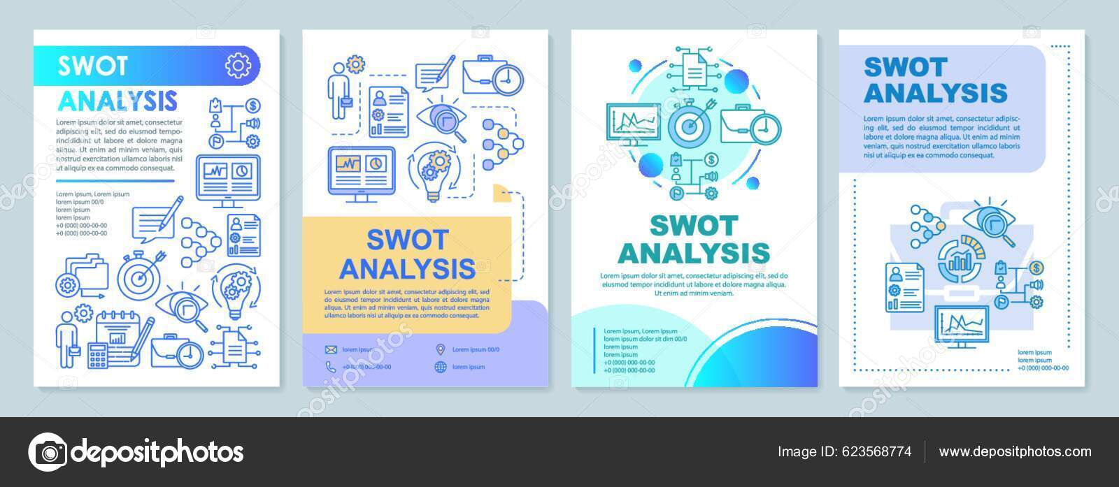 Swot Analyse Brochure Skabelon Layout Flyer Hæfte Folder Print Design ...