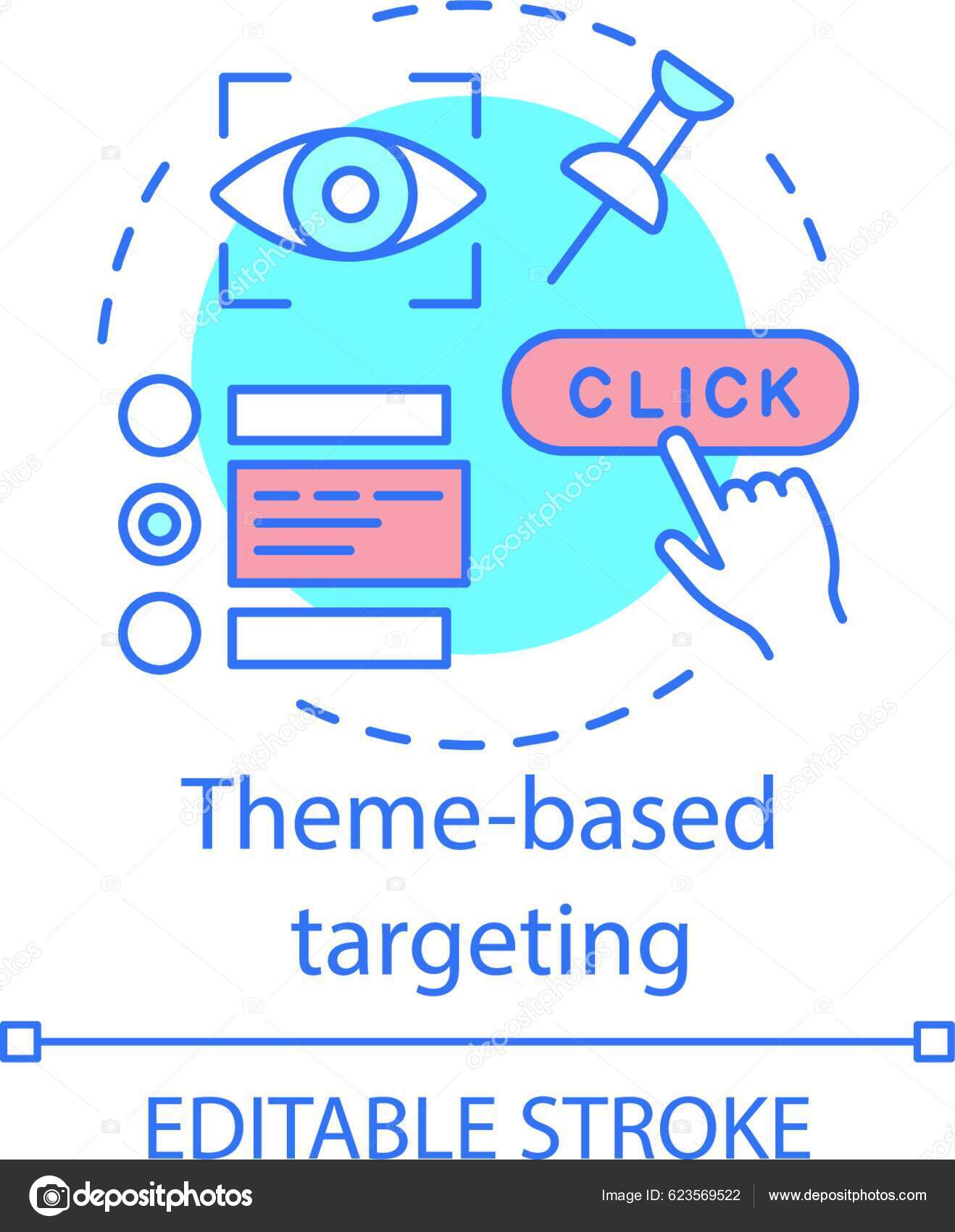 Theme Based Targeting Concept Icon Digital Marketing Strategy Idea Thin ...