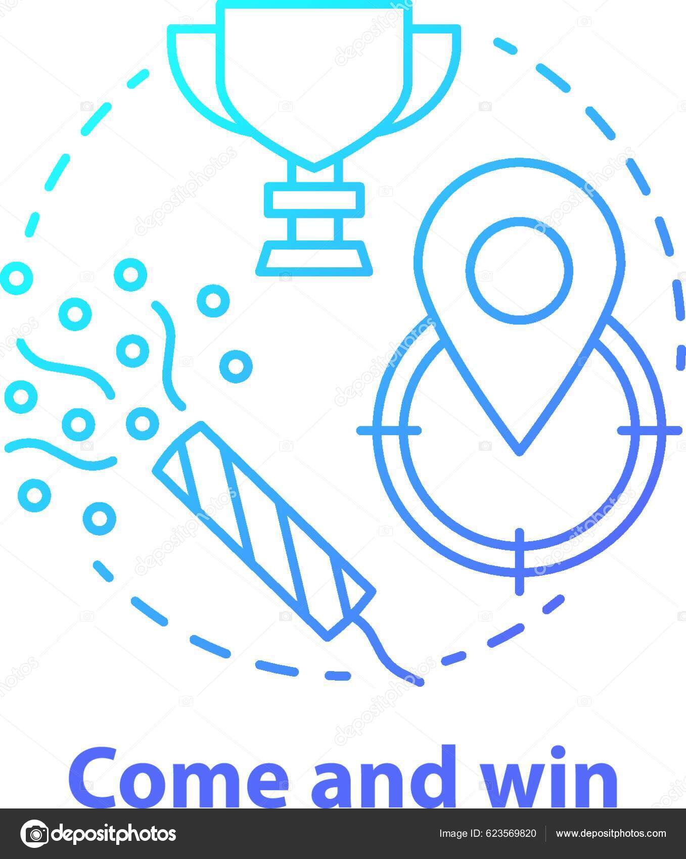 Come Win Blue Gradient Concept Icon Victory Idea Thin Line Stock Vector ...