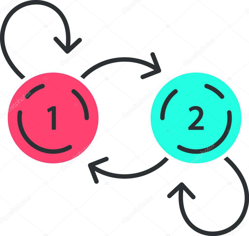 Icono De Color Del Diagrama De Estado Conducta Del Sistema Objeto Dos